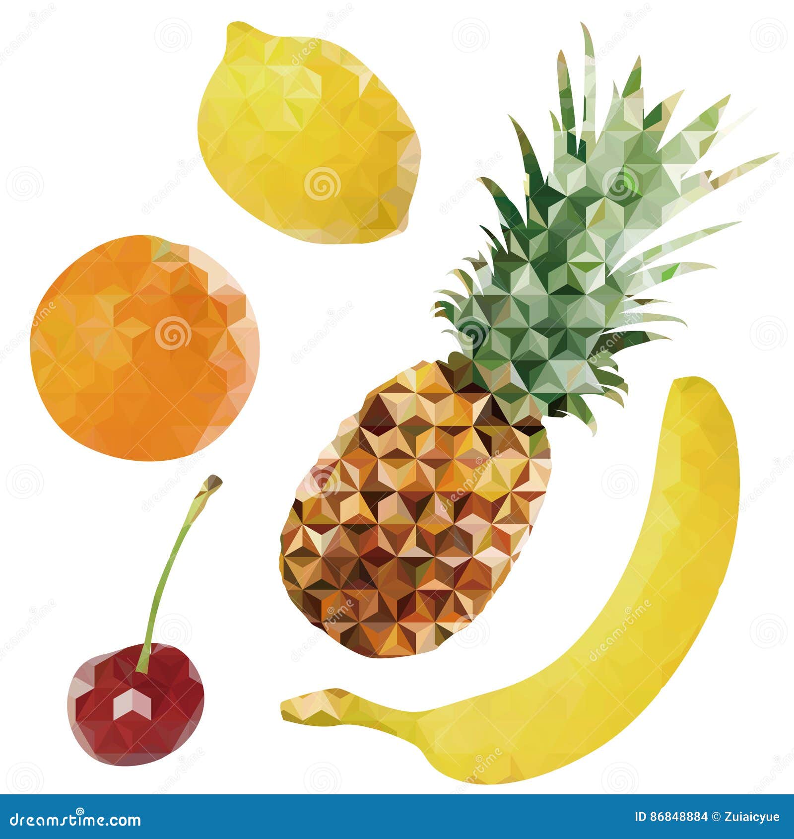 Geometric fruits stock vector. Illustration of adornment - 86848884