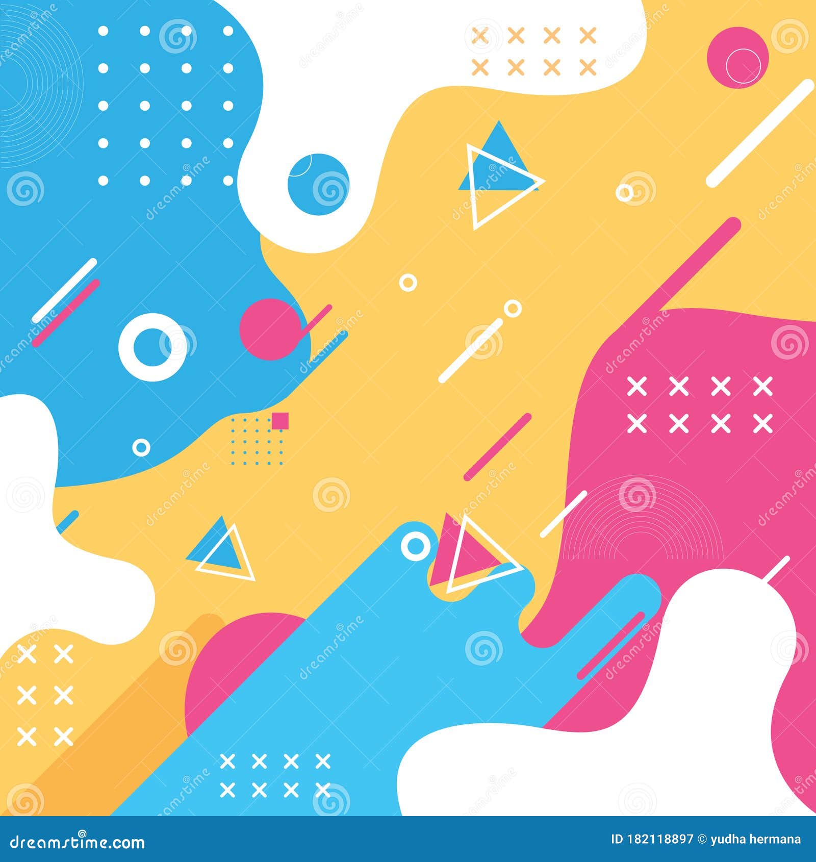 Geometric Doodle Pattern Background with Abstract Shapes and Colors ...