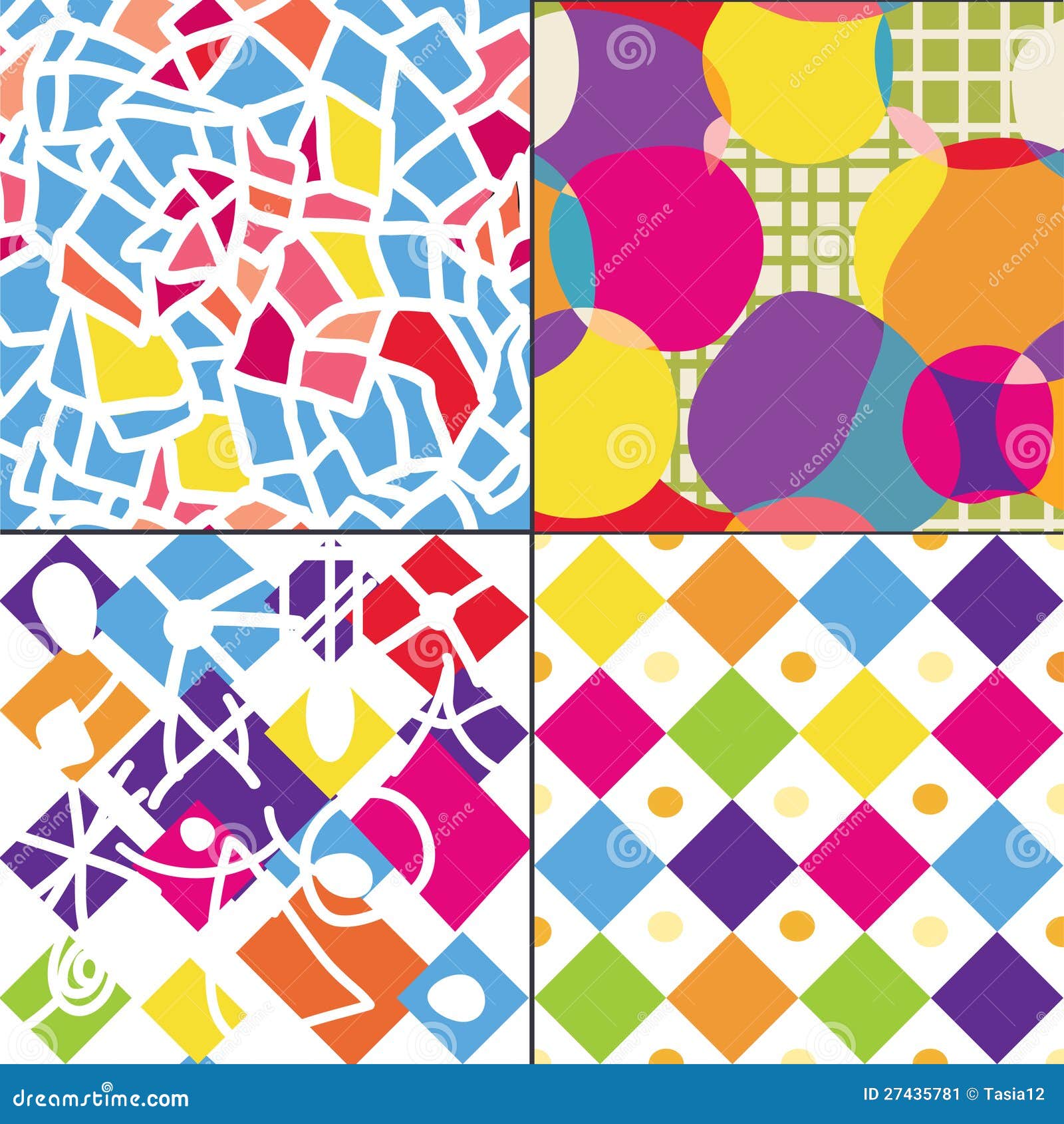 Geometric Funny Seamless Patterns Stock Vector - Illustration of design ...