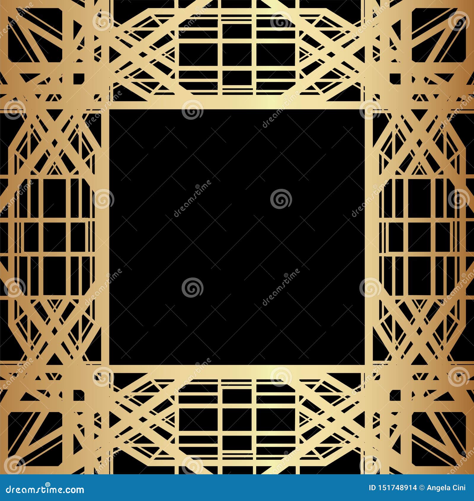 Geometric Gatsby Art Deco Style Border Frame Background Design Stock ...