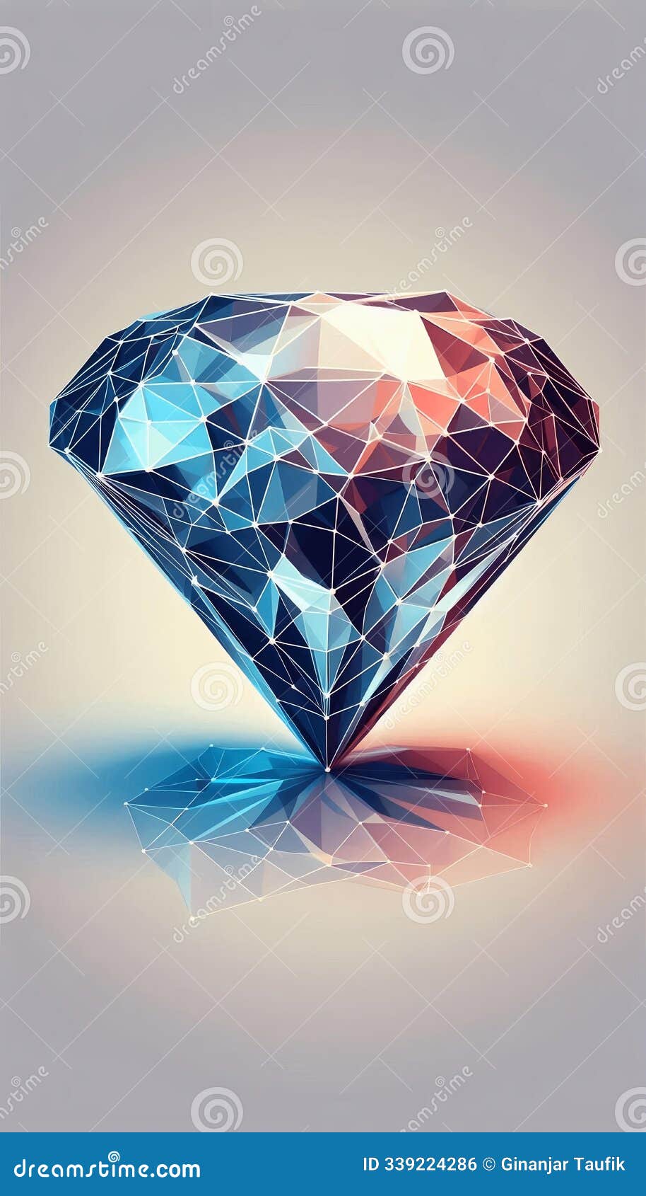 Geometric Gem: a Play of Light and Shadow Stock Illustration ...