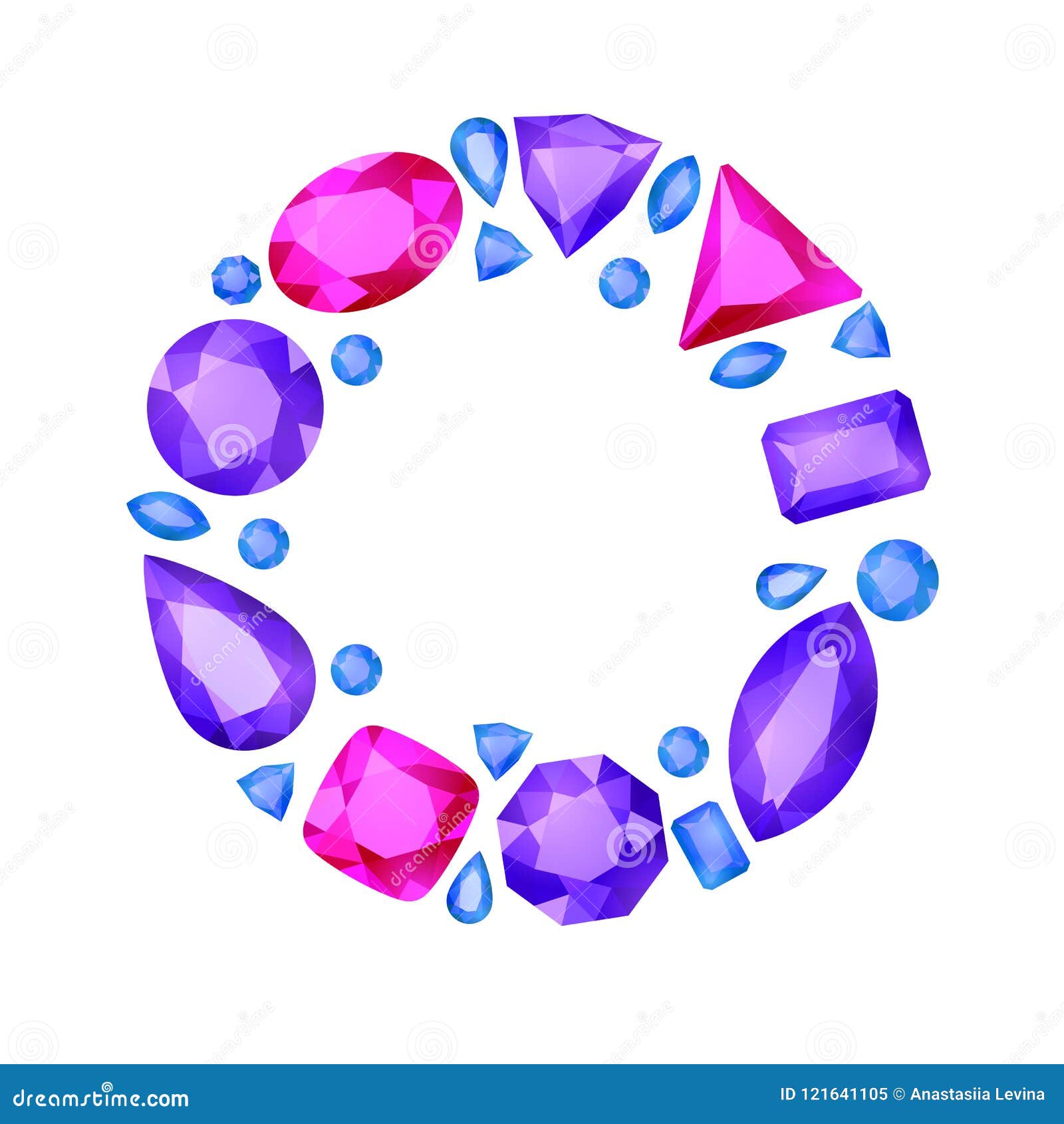 Cartoon gem circle frame stock vector. Illustration of beautiful ...