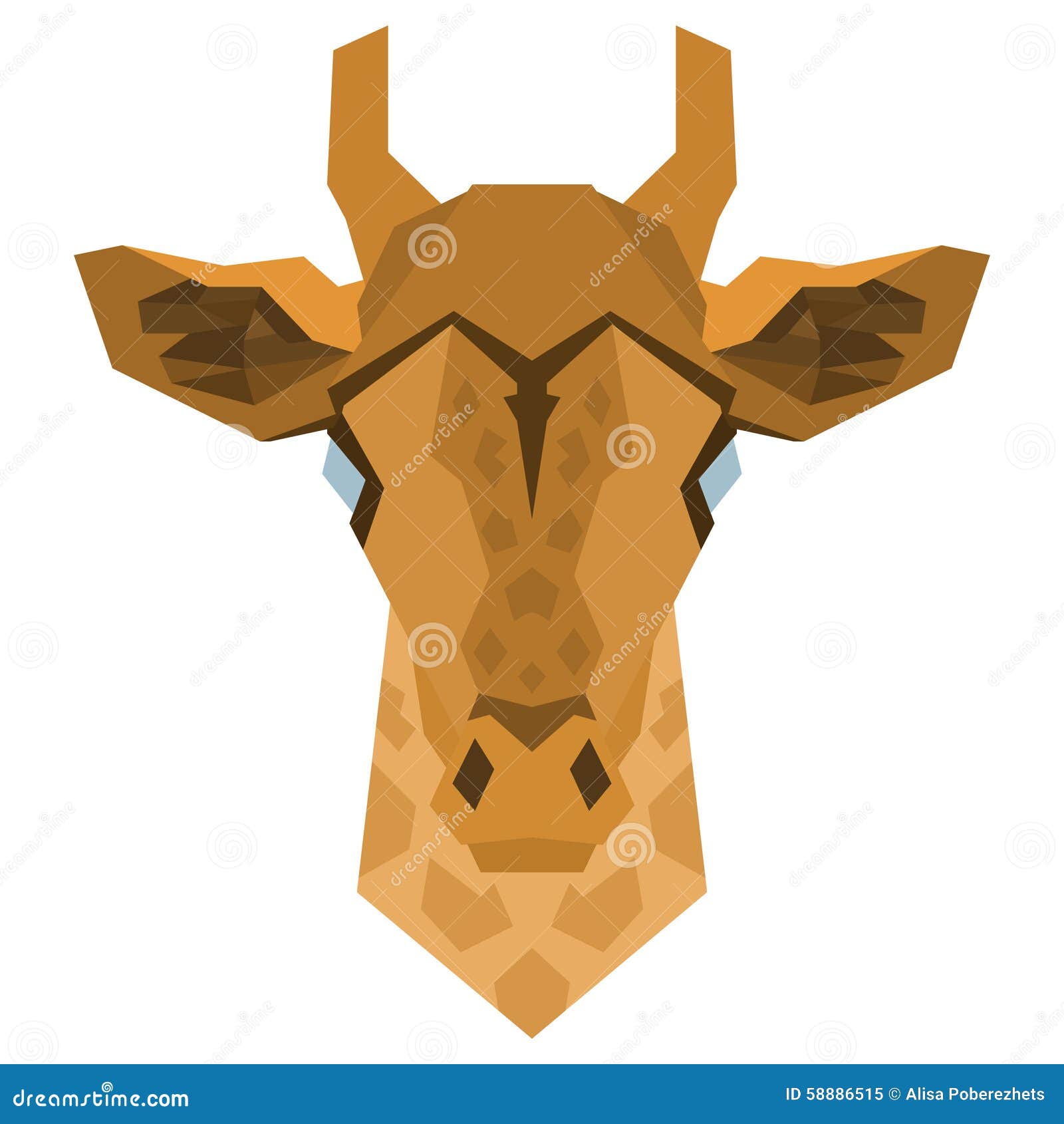 Geometric giraffe head stock vector. Illustration of head - 58886515