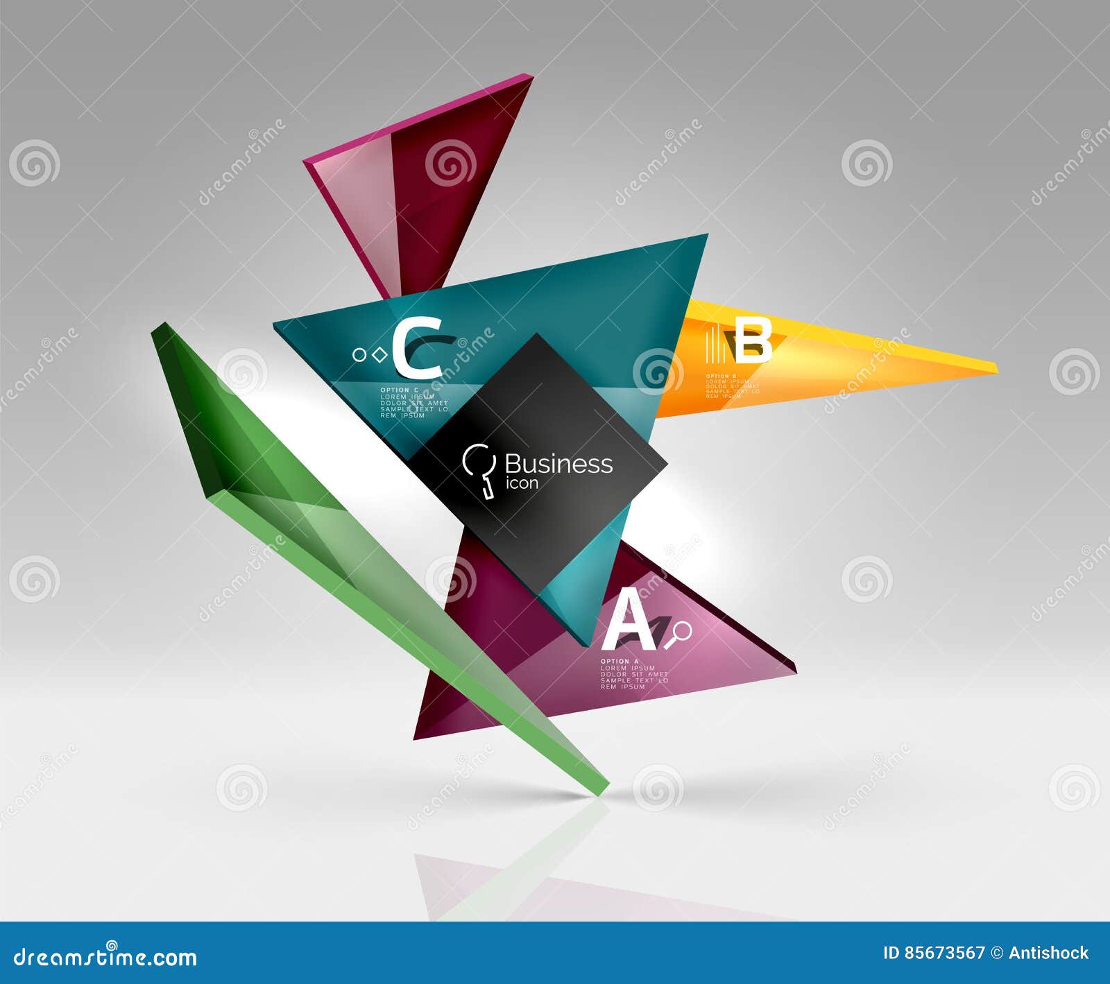 Geometric Glass Triangles Abstract Background Stock Vector ...