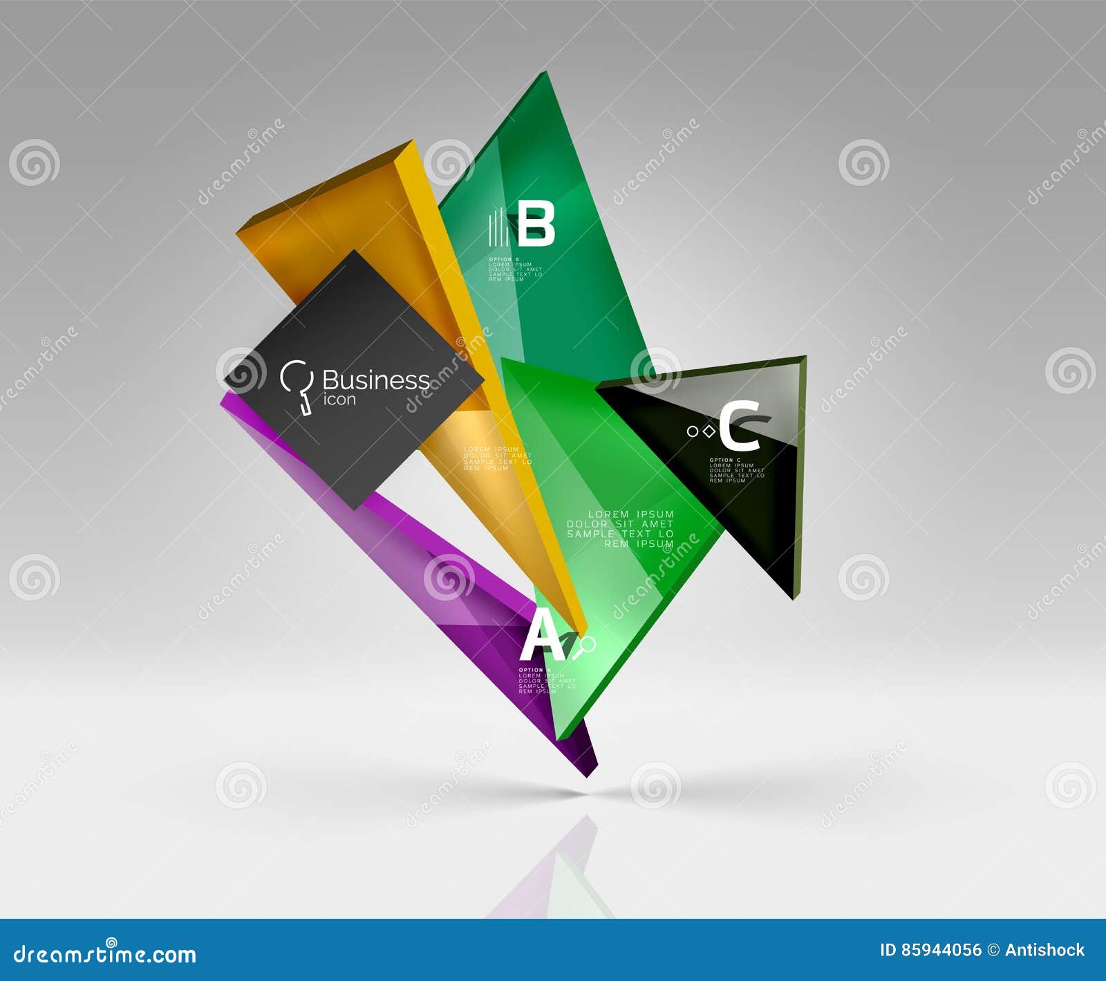 Geometric Glass Triangles Abstract Background Stock Vector ...