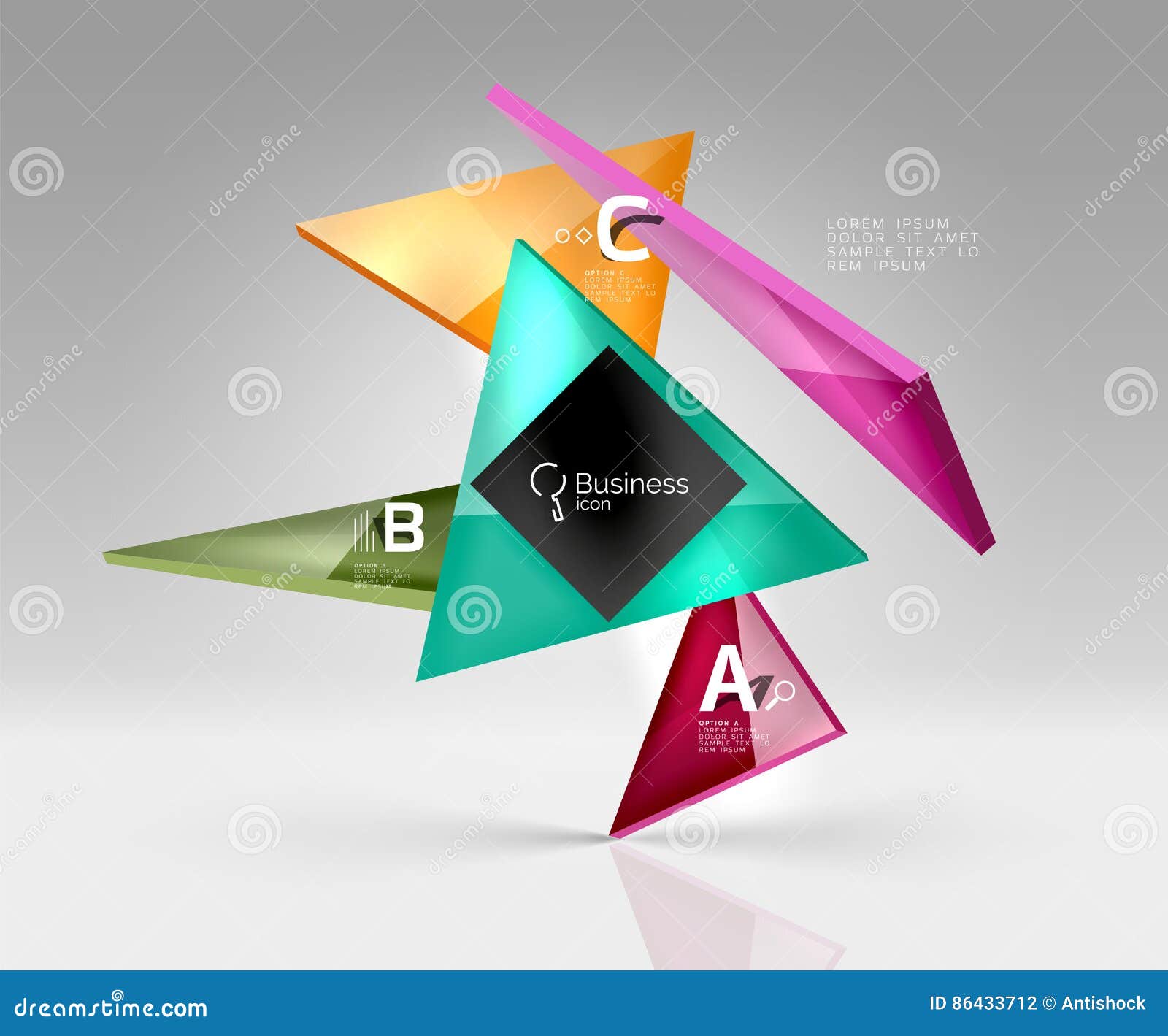 Geometric Glass Triangles Abstract Background Stock Illustration ...