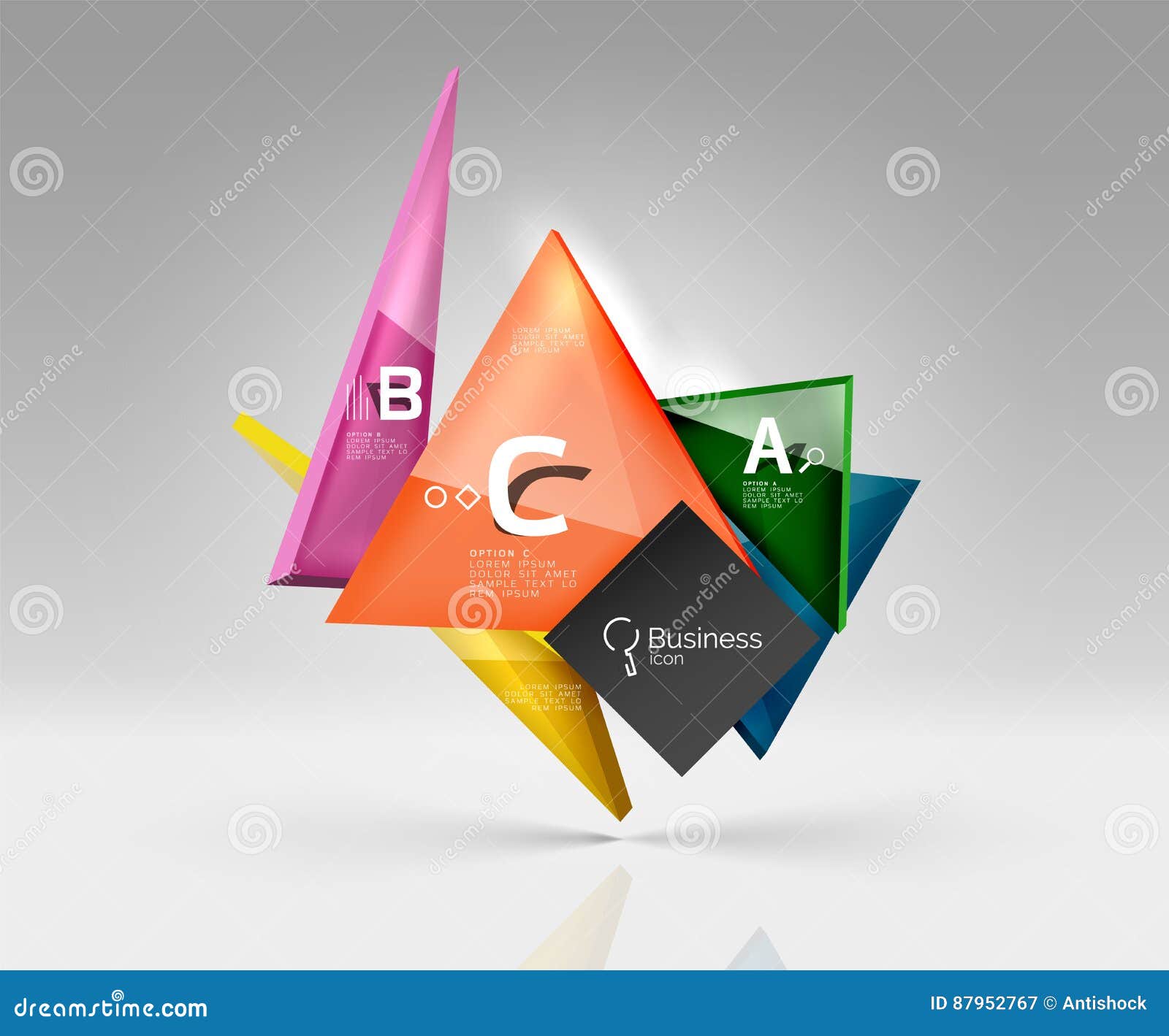 Geometric Glass Triangles Abstract Background Stock Illustration ...