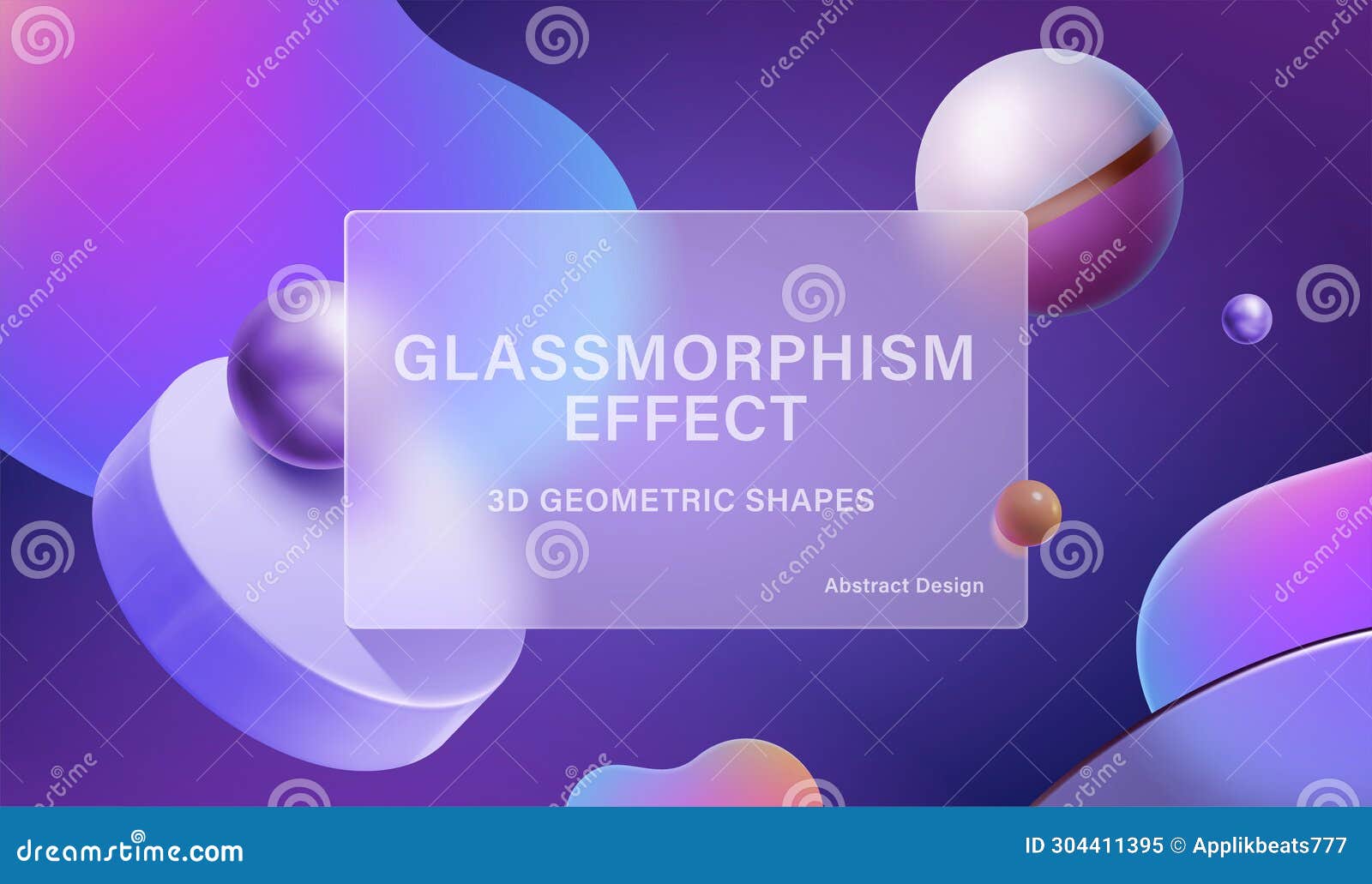 Glassmorphism Background. Gradient Wave Line With Realistic Frame Glass ...