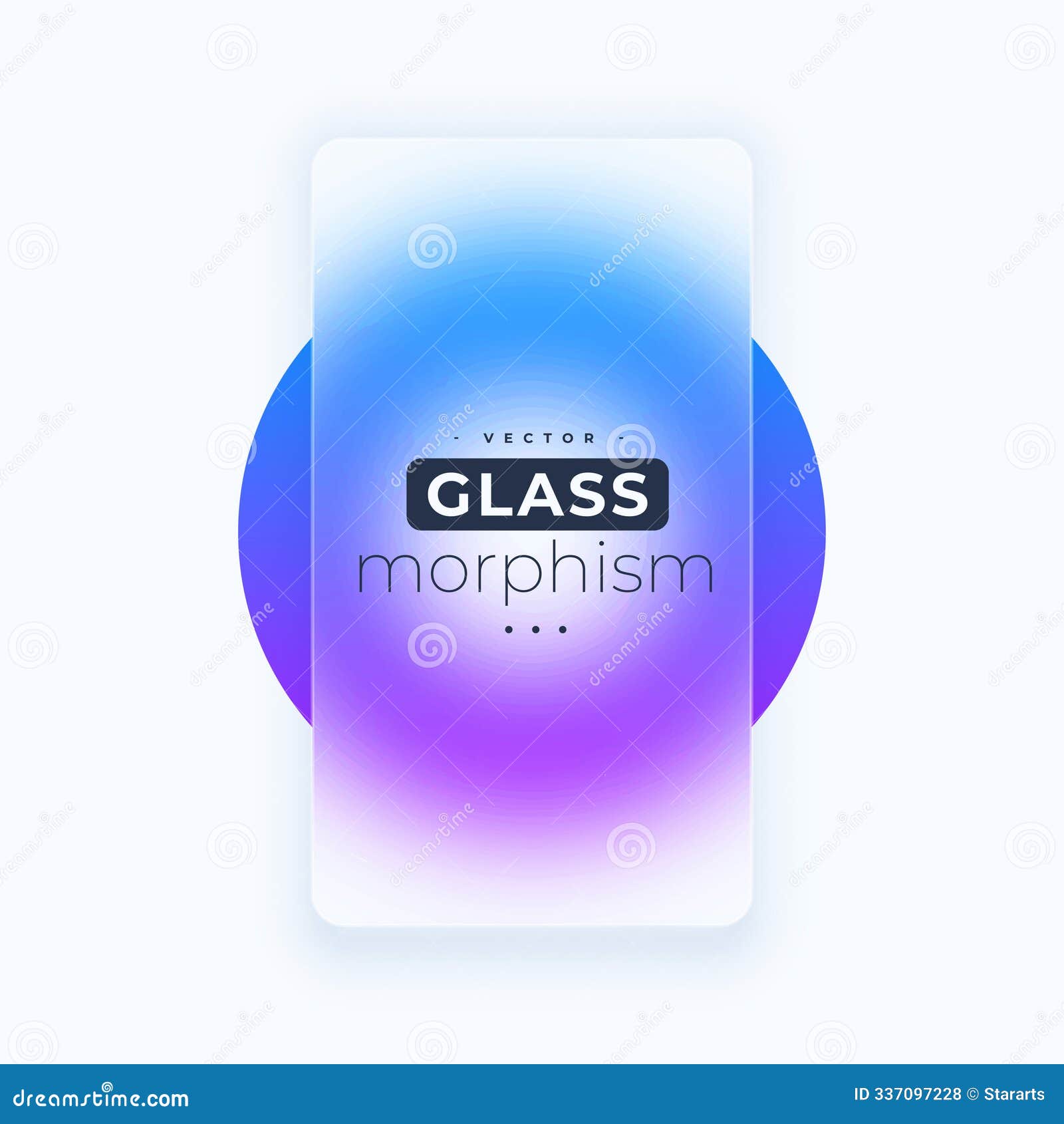Glassmorphism Background. Gradient Wave Line With Realistic Frame Glass ...