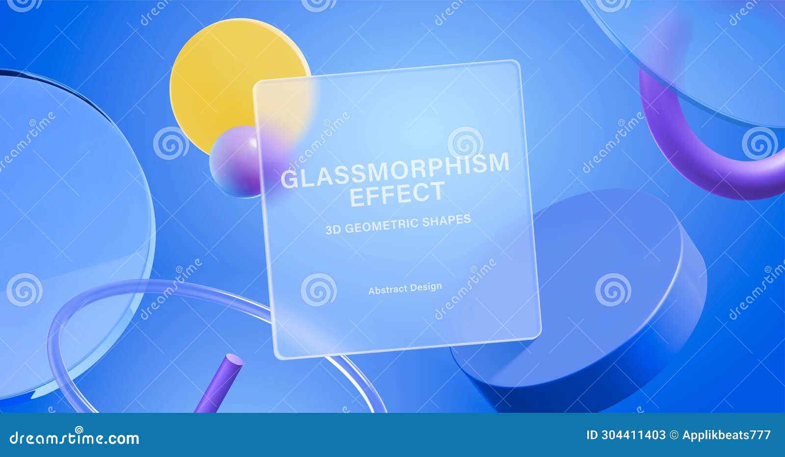 Geometric Glassmorphism Banner Stock Vector - Illustration of ...