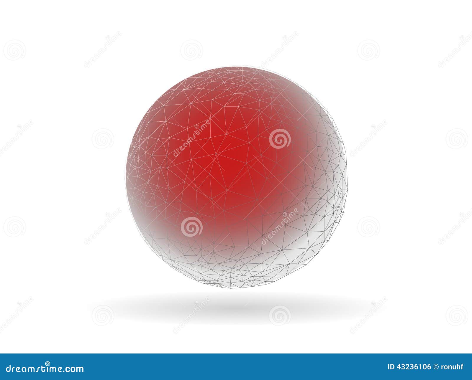 Geometric Globe with Red Center Unusual Vector Graphic Template Stock ...