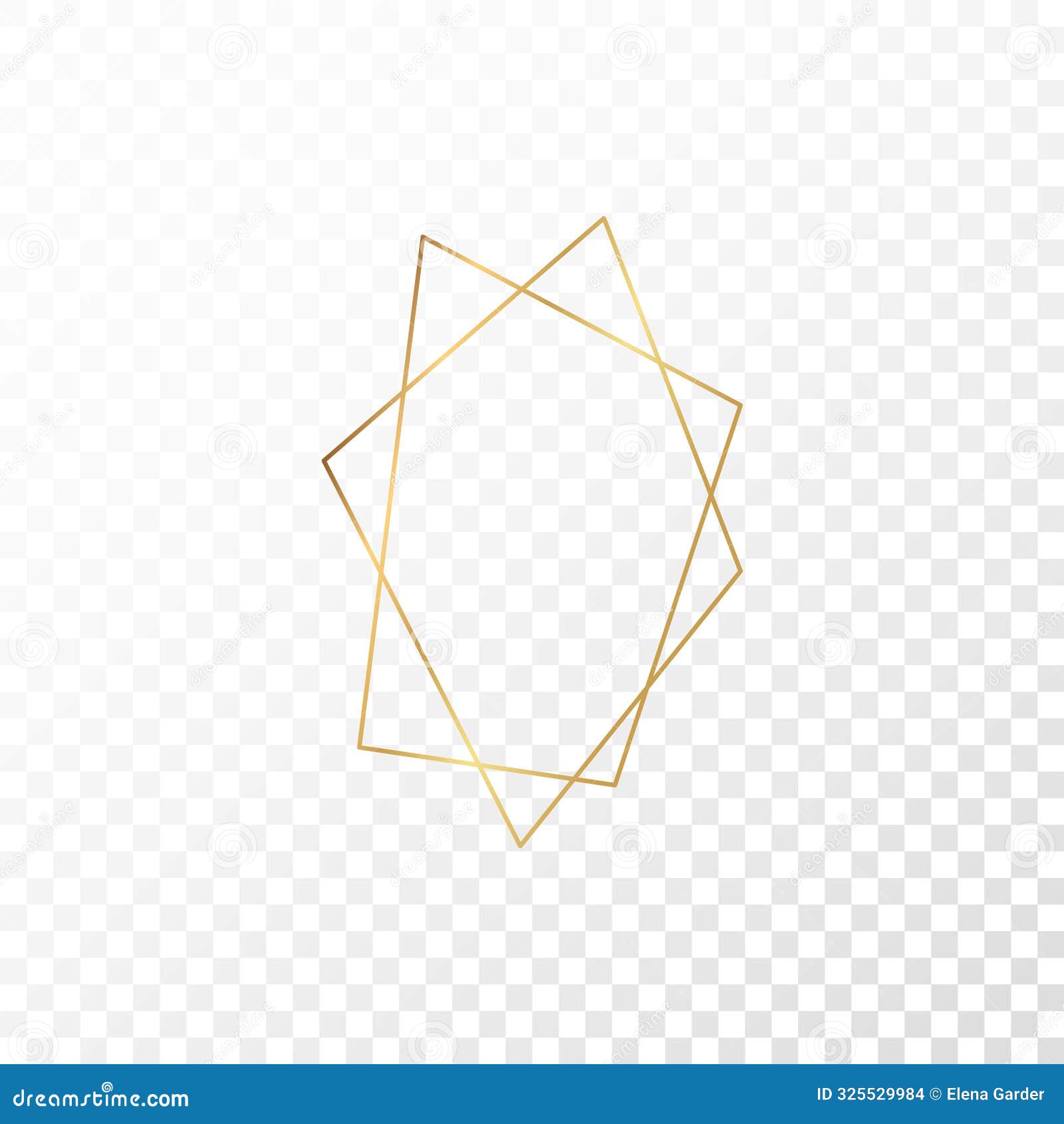Geometric Gold Frame. Luxury Golden Shape For Invitation. Vector ...