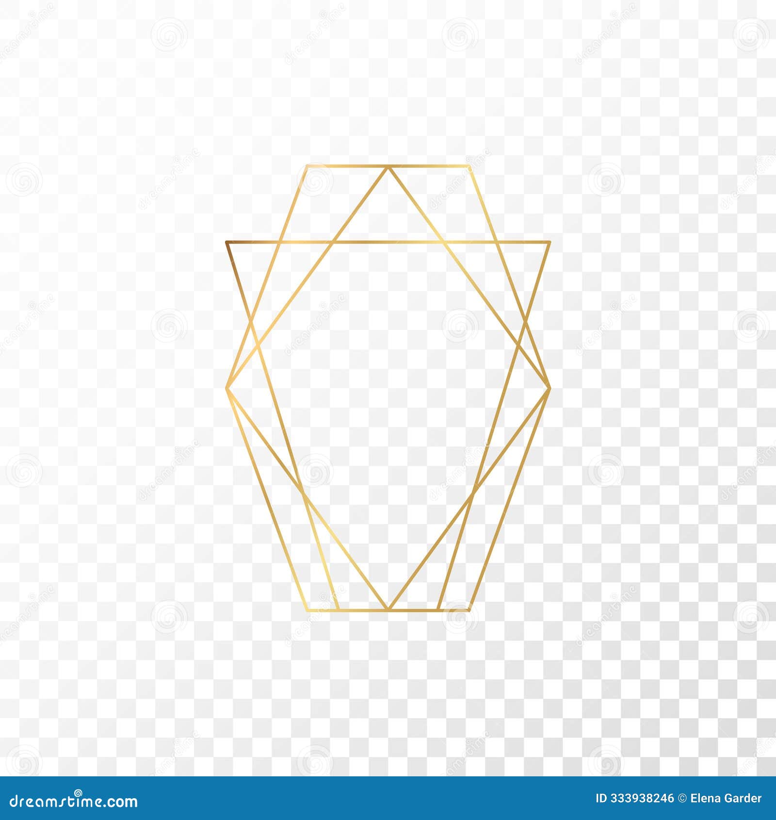 Geometric Gold Frame. Luxury Golden Shape for Invitation Stock Vector ...