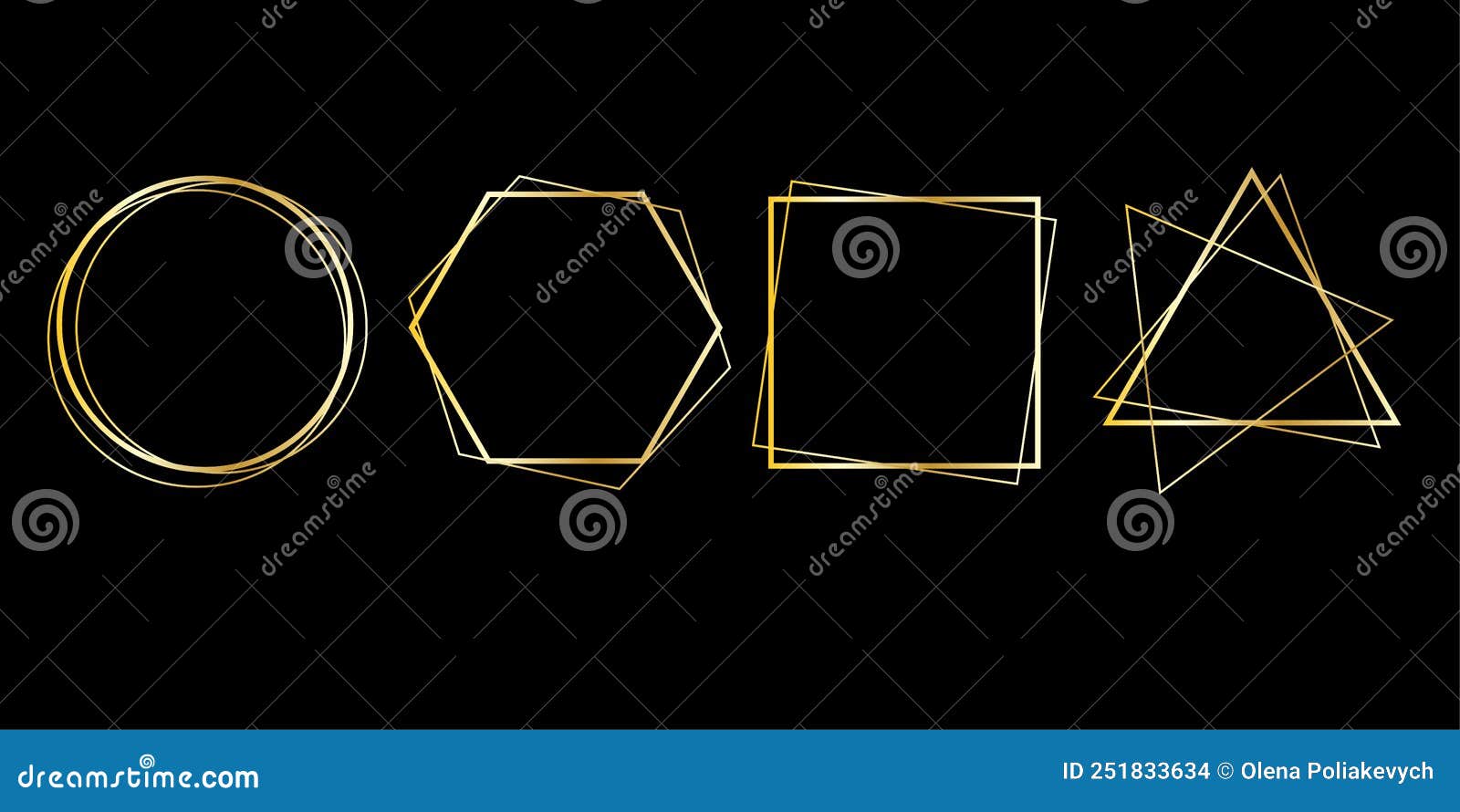 Geometric Gold Frames. Geometric Element. Vector Illustration. Stock ...