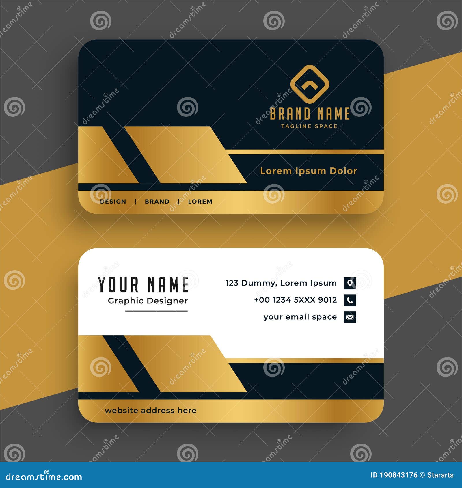 Geometric Golden Premium Business Card Design Template Stock Vector ... Geometric Golden Premium Business Card Design Template Stock Vector ...