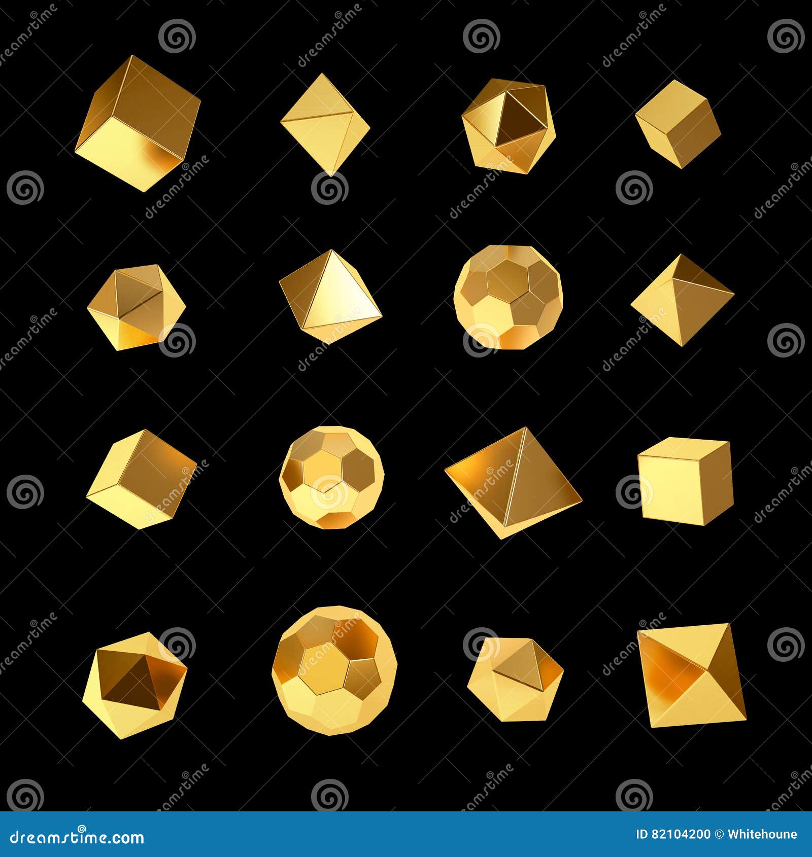 Geometric golden shapes stock illustration. Illustration of element ...