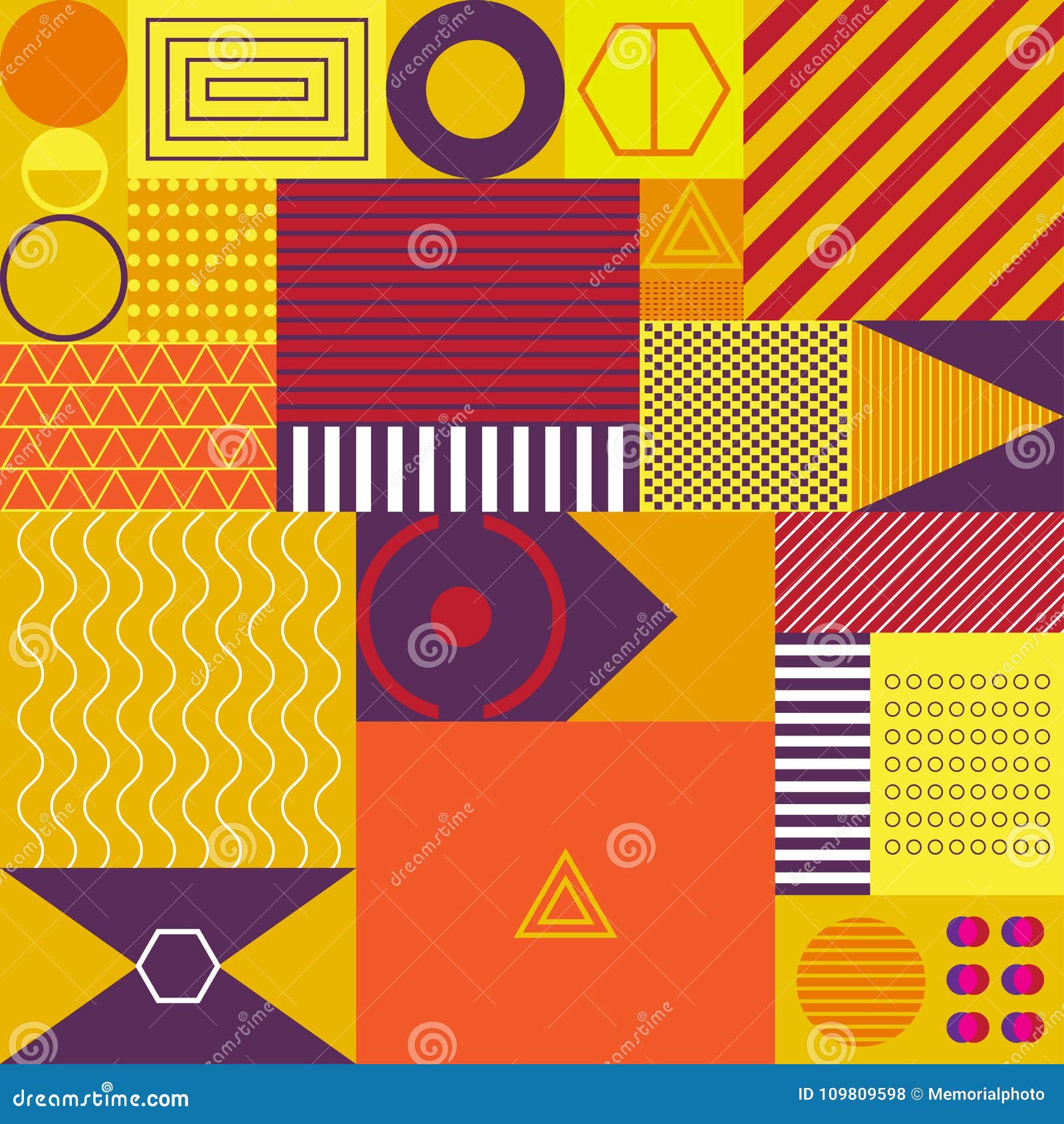 Geometric Graphic Abstract Background Design Shape Multicolor Retro ...
