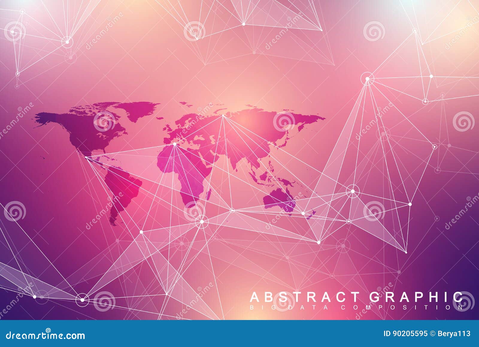 Big Data Complex. Global Data Network. Connected Graph. Communication ...
