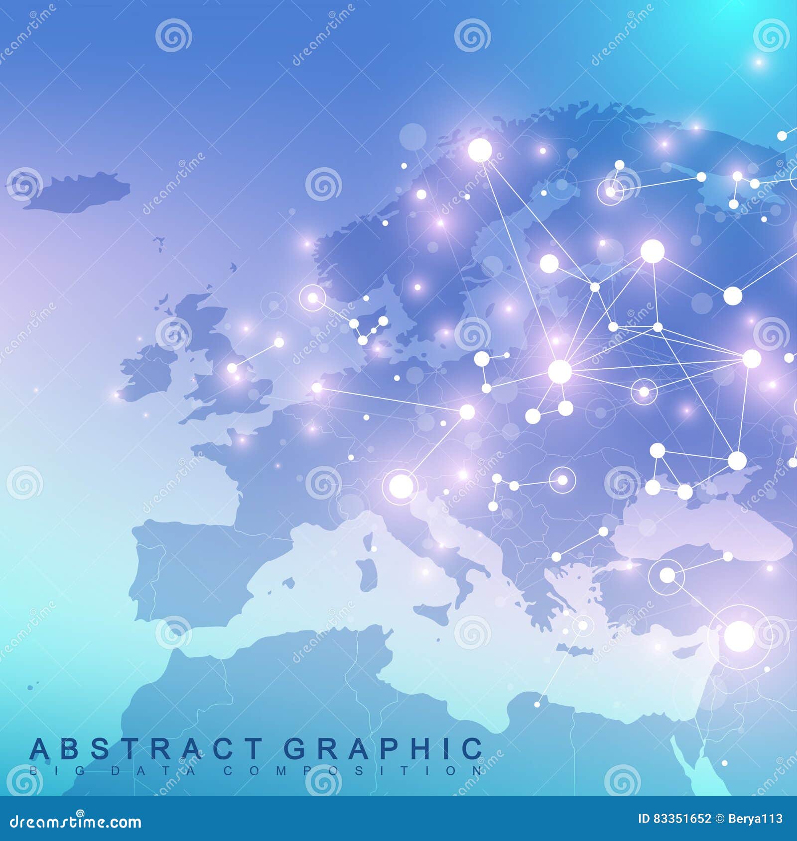 Geometric Graphic Background Communication with Europe Map. Stock ...