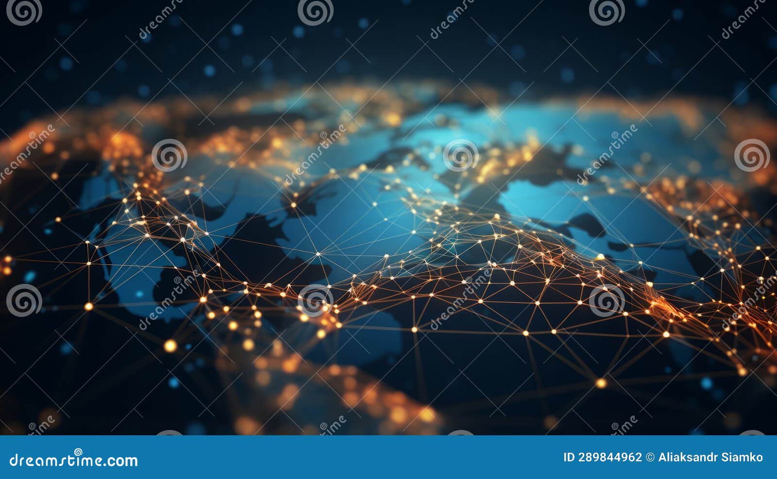 Geometric Graphic Background Communication with World Map. Big Data Complex with Compounds ...