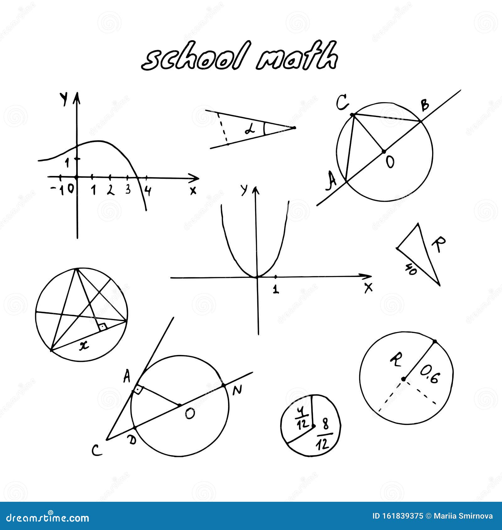 Geometric Graphs, Constructions and Shapes. Stock Vector - Illustration ...