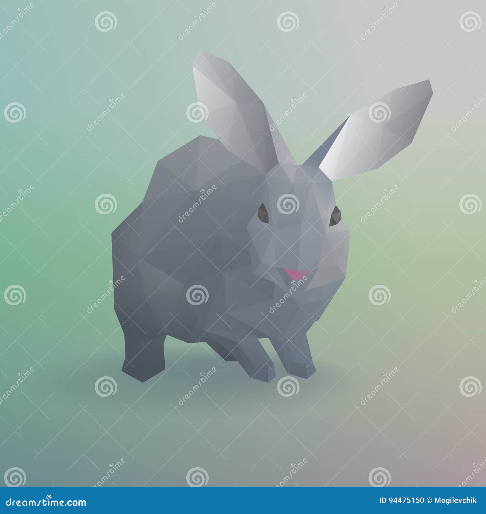 Geometric Gray Rabbit or Bunny Concept Stock Vector - Illustration of ...