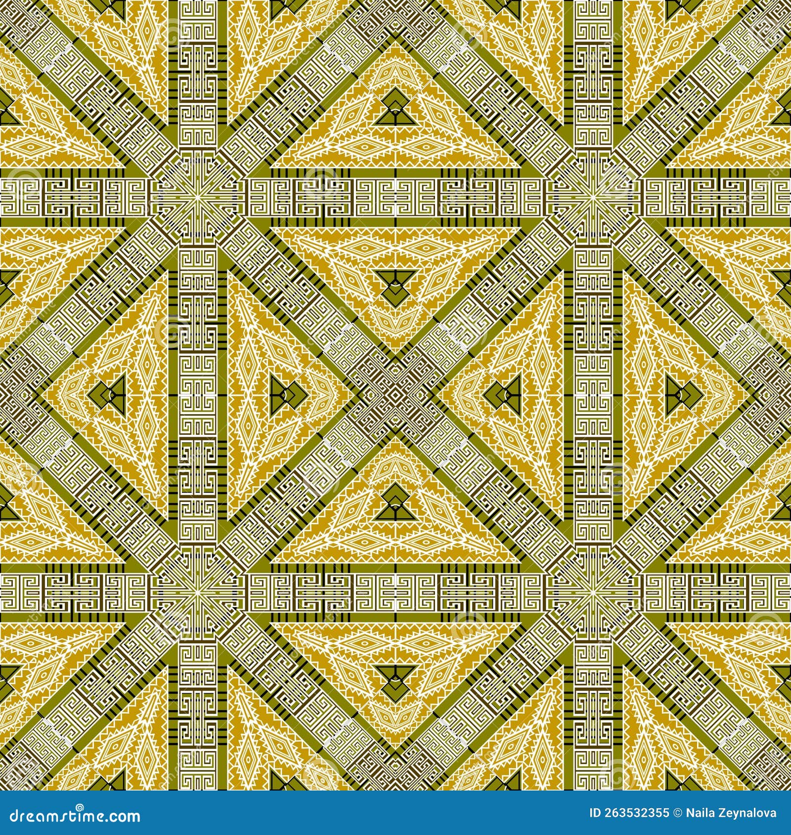 Geometric Greek Seamless Pattern. Triangles Vector Background. Greek ...