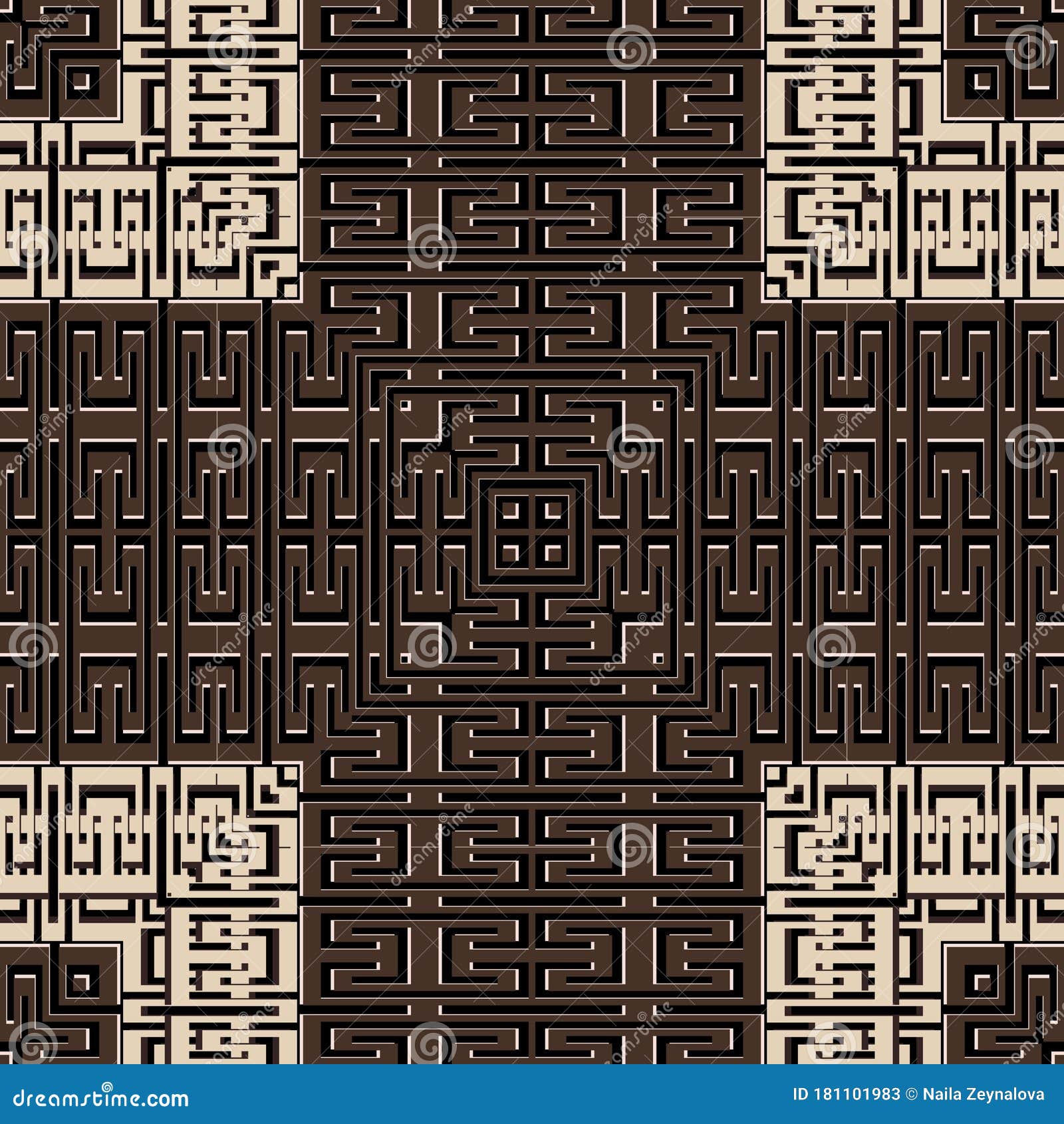 Geometric Greek Vector 3d Seamless Pattern. Ornamental Elegant ...