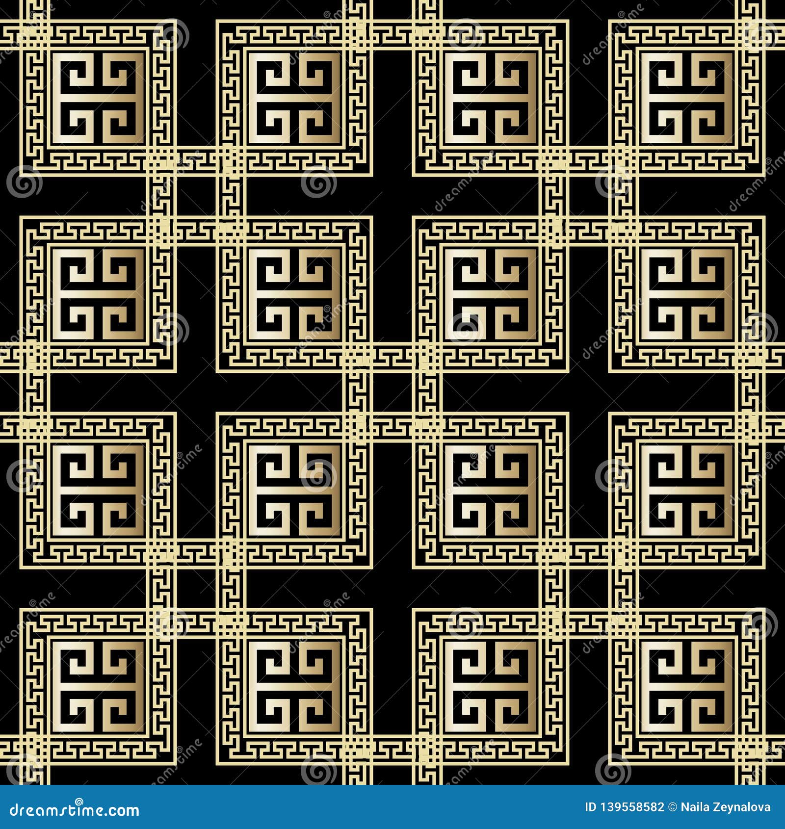 Geometric Greek Vector 3d Seamless Pattern. Ornamental Ornate ...