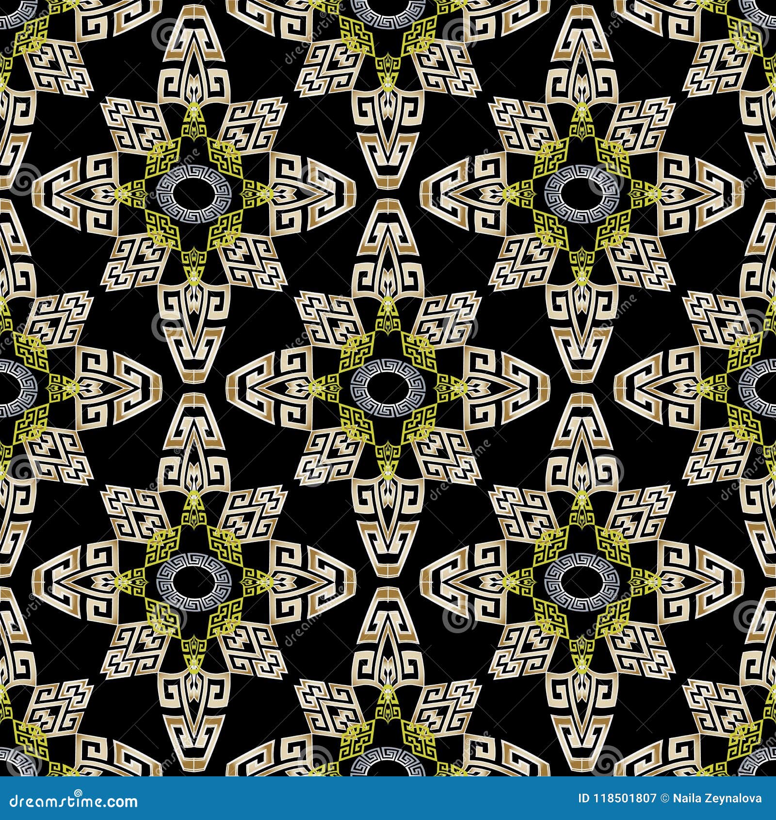 Geometric Greek Vector Seamless Pattern. Stock Vector - Illustration of ...