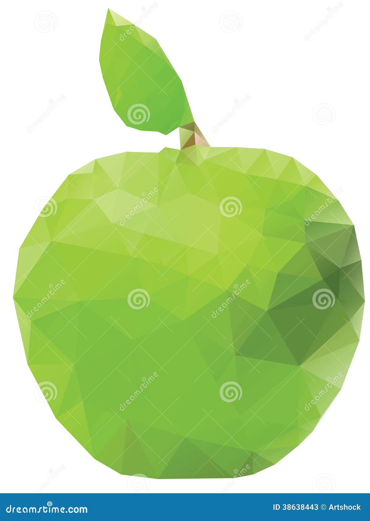 Geometric Green Apple stock vector. Illustration of geometric - 38638443