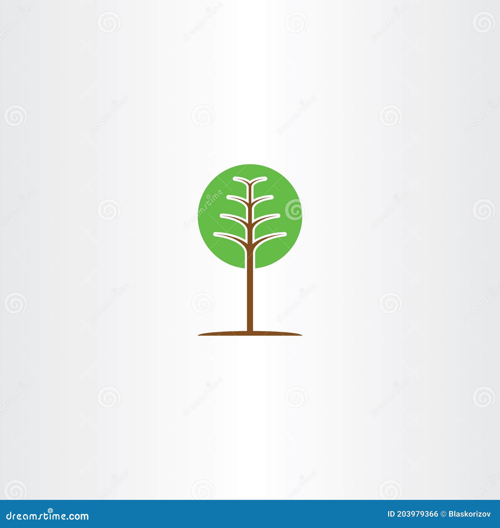 Geometric Green Circle Tree Icon Logo Stock Vector - Illustration of ...