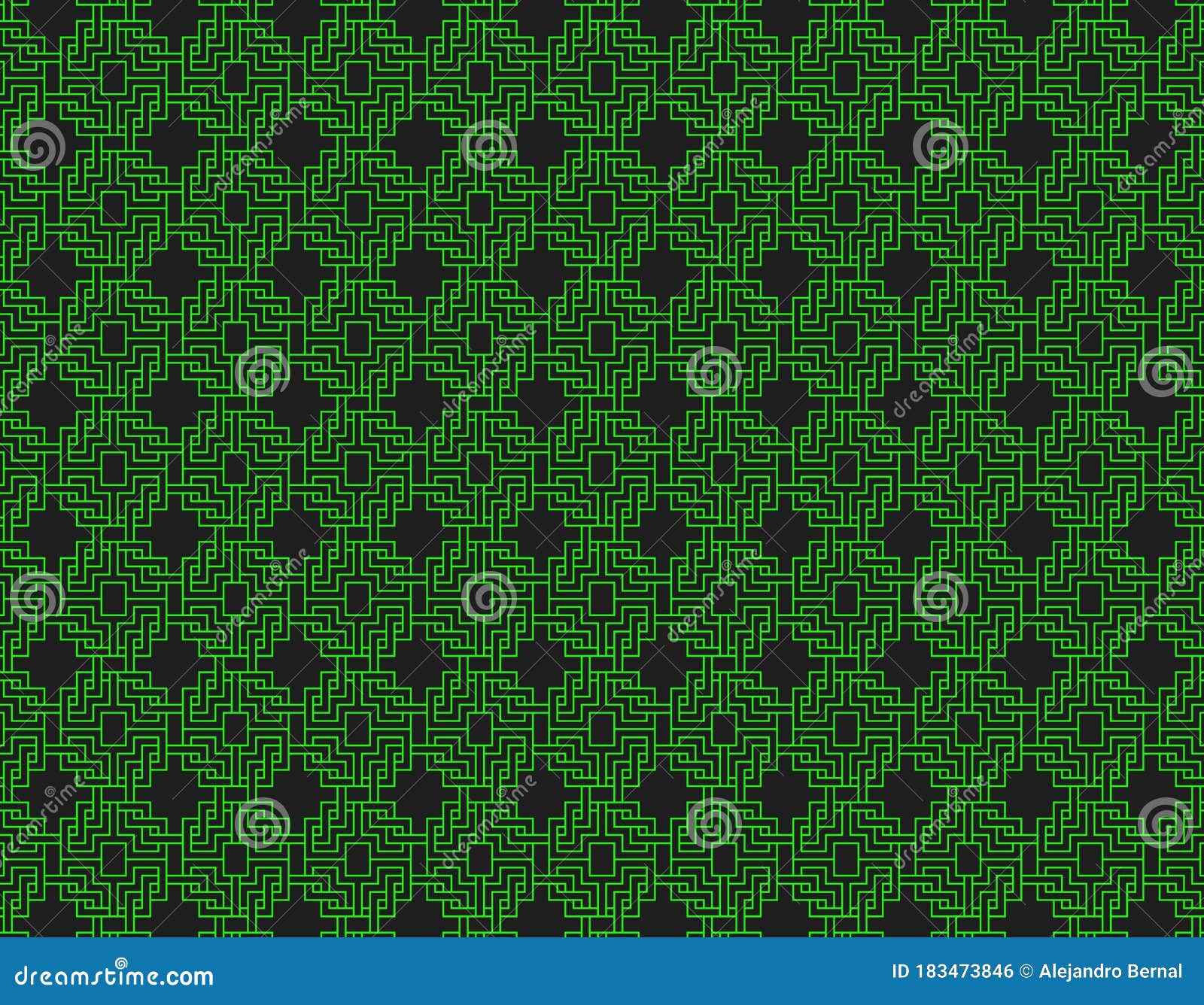 Geometric Green Knots Repetion Pattern Set Collage with Dark Grey at ...