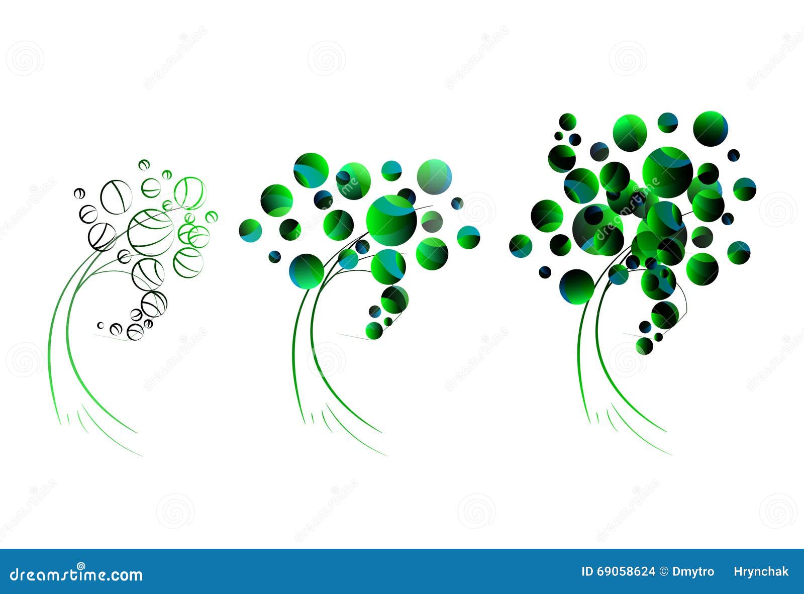 Geometric green tree, logo stock vector. Illustration of summer - 69058624