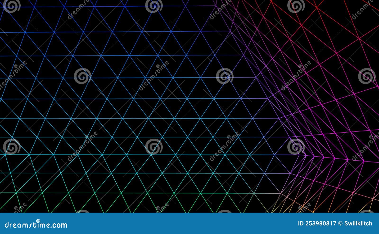 Geometric Grid Background with Neon Colored 80s Styled Mesh. Synthwave ...