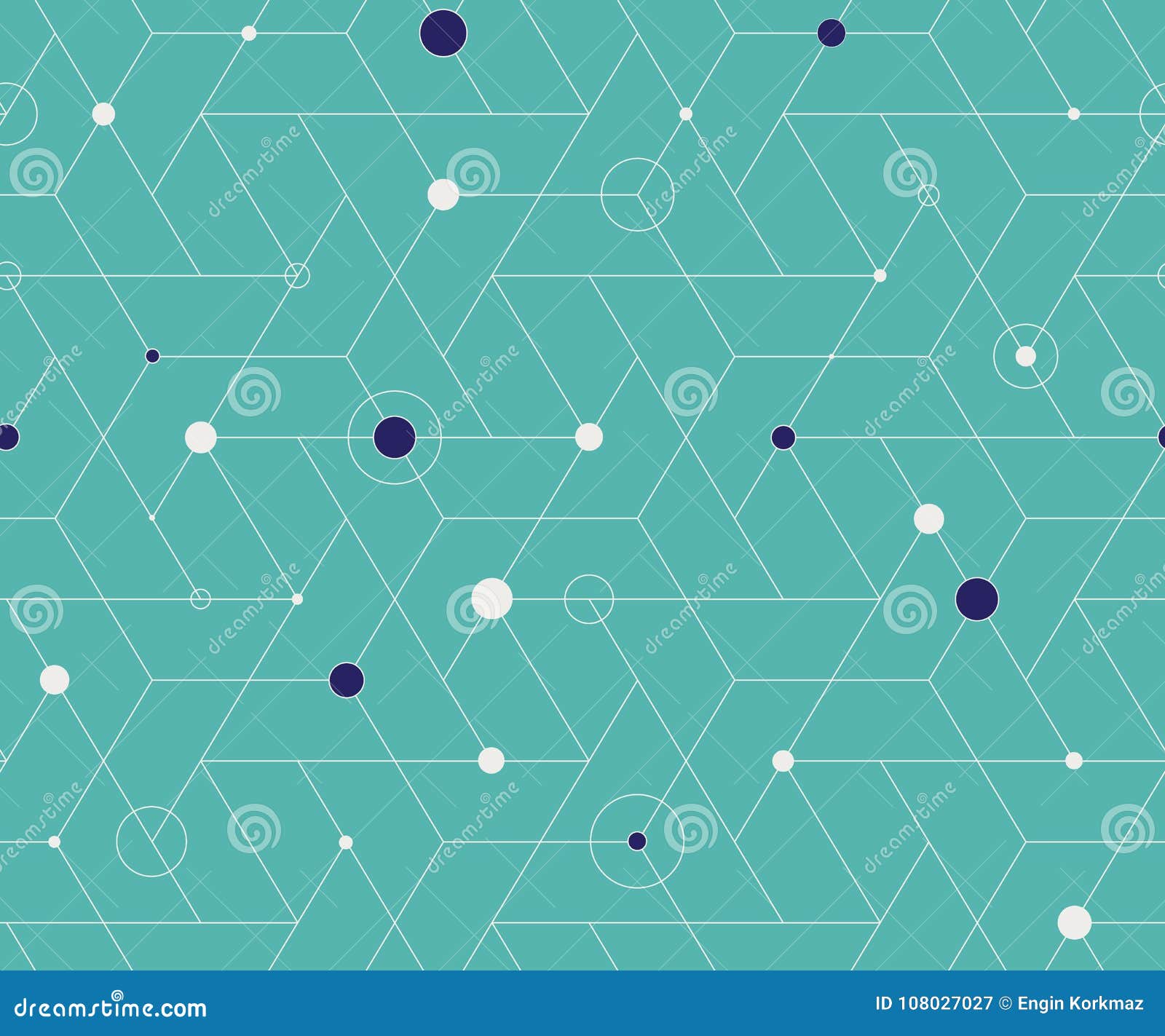 Geometric Cubic Grid Seamless Pattern Stock Vector - Illustration of ...