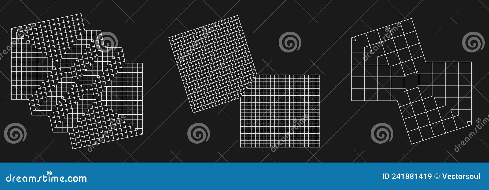 Geometric Grid, Mesh in Abstract Mirrored Form. Lattice, Grating ...
