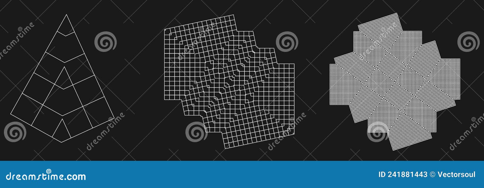 Geometric Grid, Mesh in Abstract Mirrored Form. Lattice, Grating ...