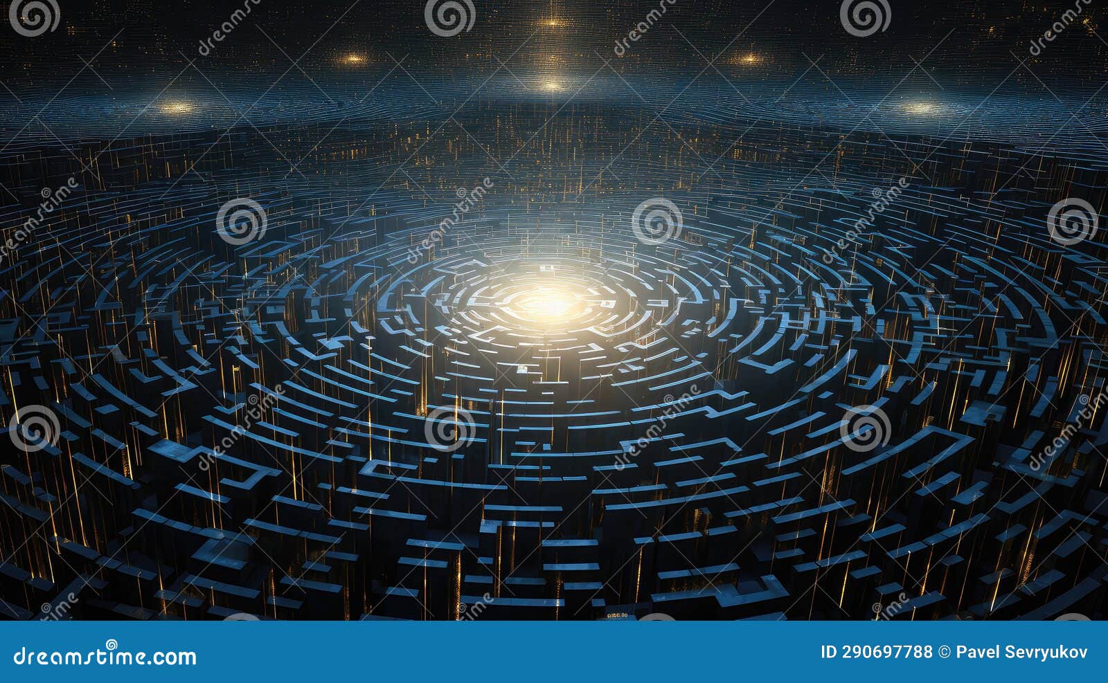 Mosaic Labyrinth Of Theseus Of Salzburg, Austria, Gold Illustration ...