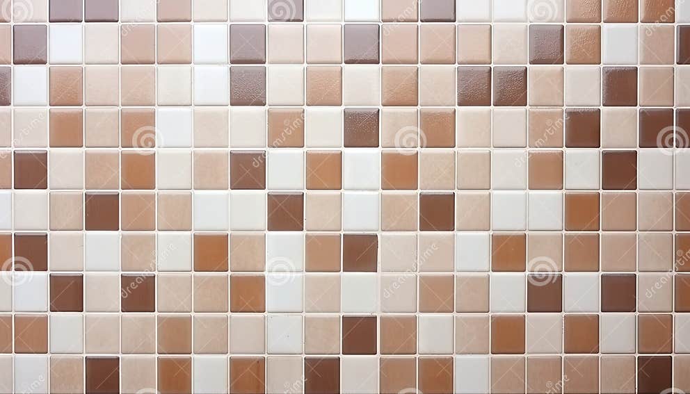 Geometric Grid Pattern Light Brown Ceramic Tile Wall Texture Stock ...