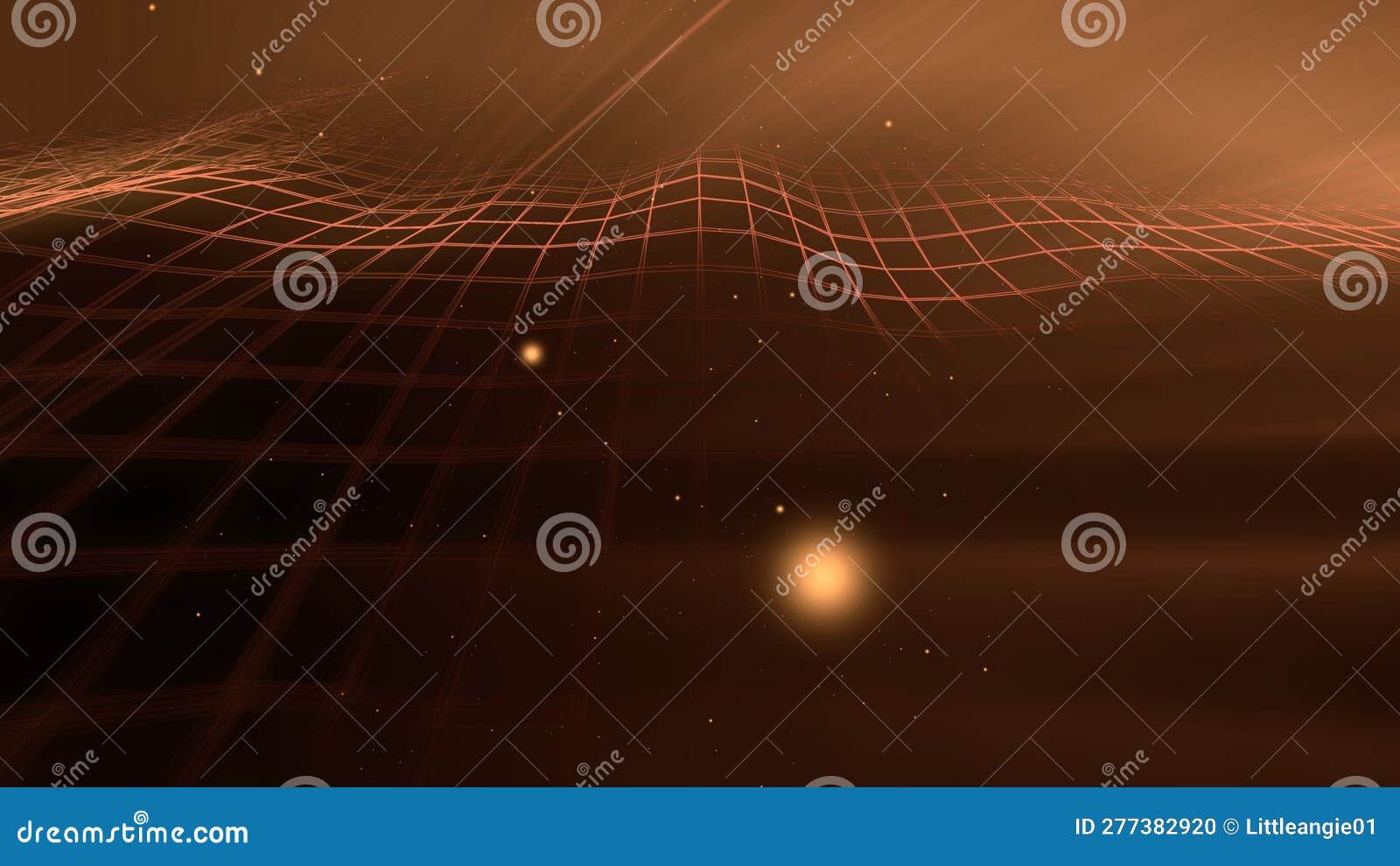 Geometric Grid in Three Dimension Space Golden Lights Stock ...