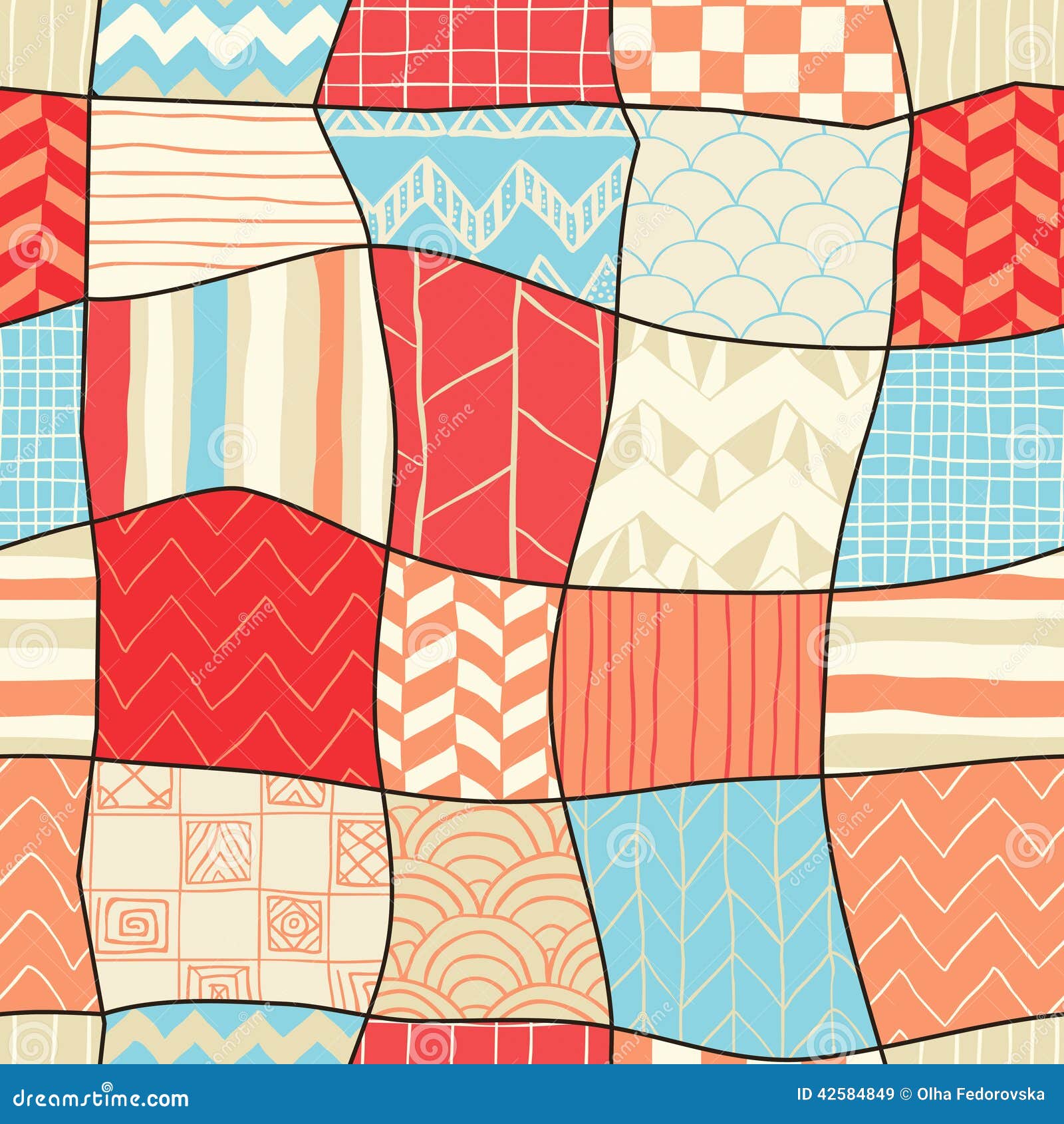 Geometric Hand-drawn Abstract Seamless Background Stock Vector ...