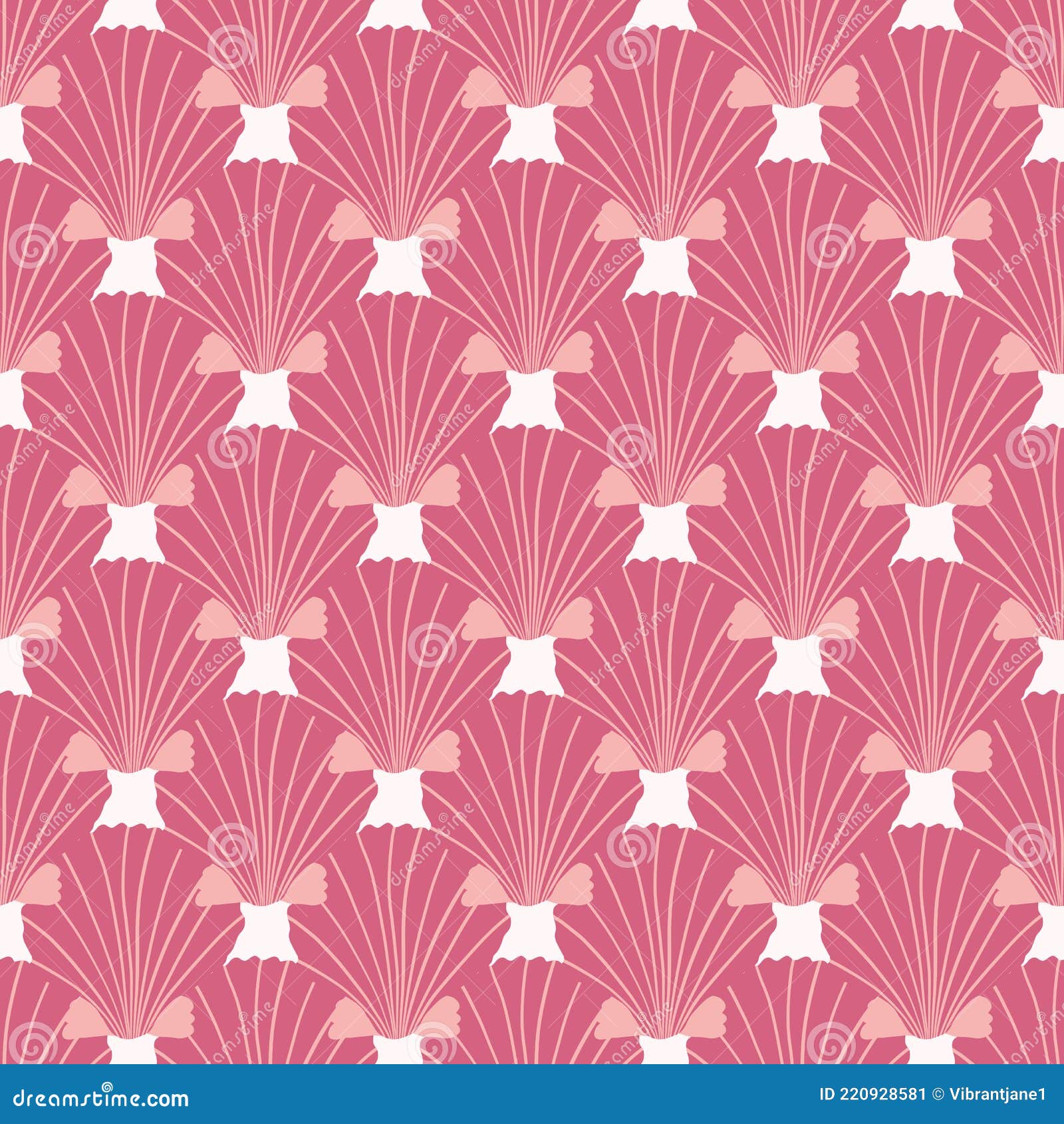 Geometric Hand-Drawn Scallop Sea Shells Seamless Pattern Background ...