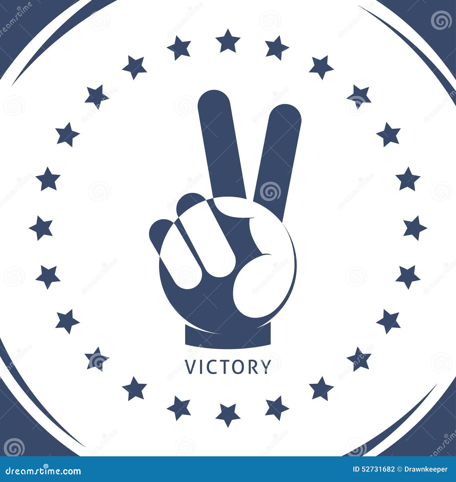 Geometric Hand Gesture of Victory Stock Vector - Illustration of palm ...