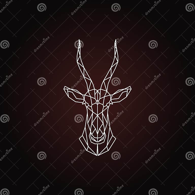 Geometric Head Antelope Blesbok. Stock Vector - Illustration of horn ...
