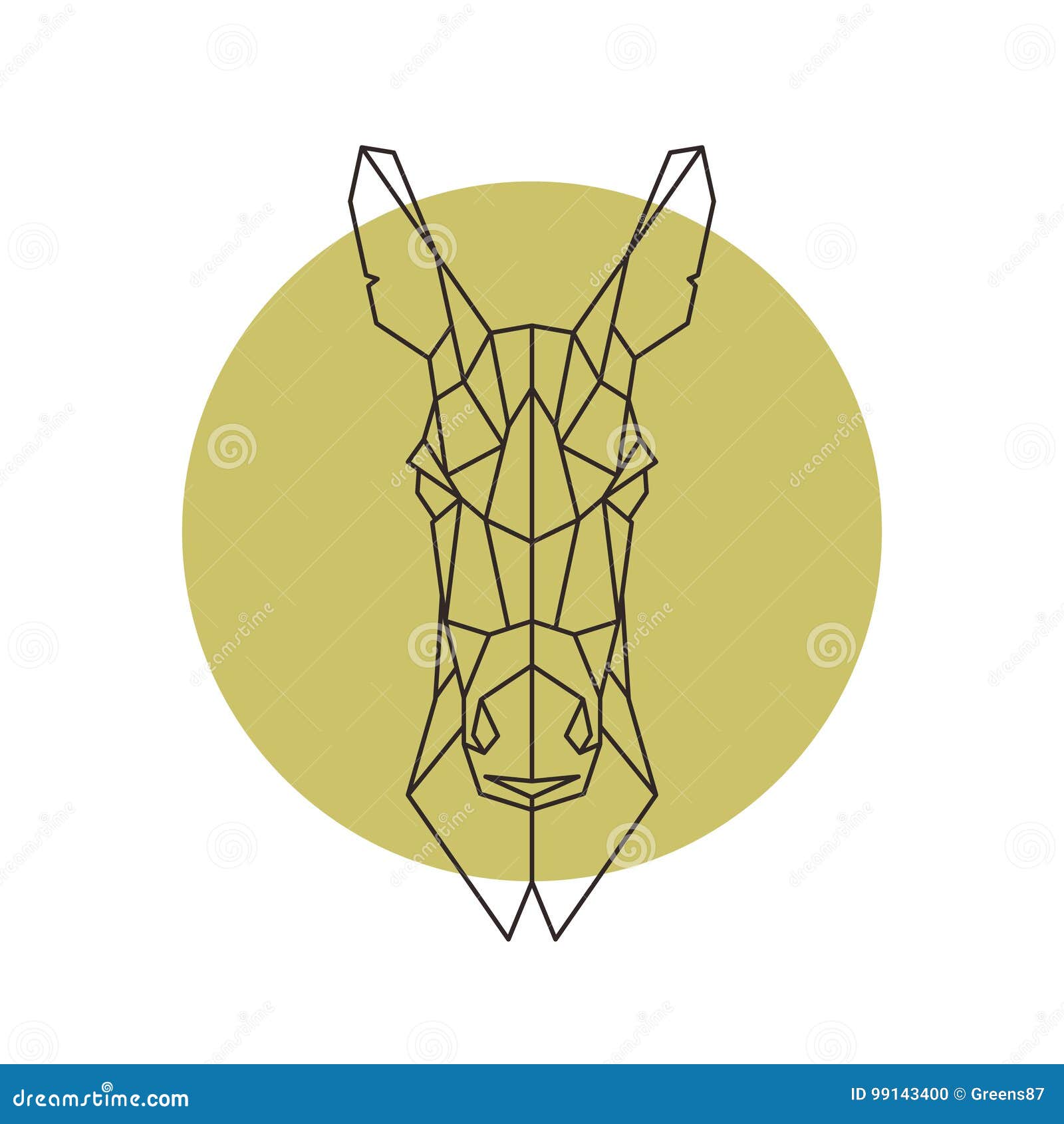 Geometric Head Of A Wolf On A Scandinavian Background. Cartoon Vector ...