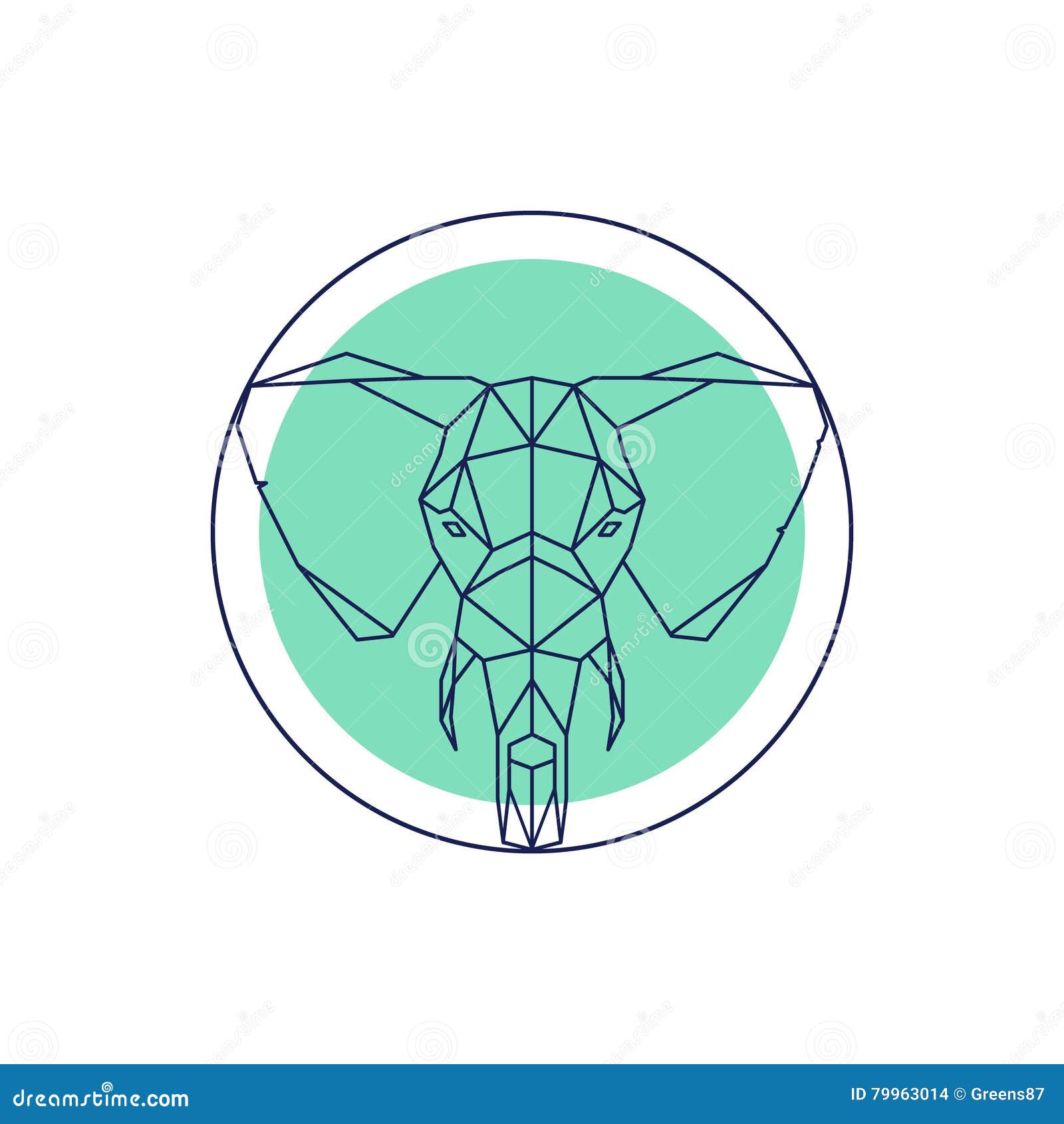 Geometric head elephant. stock vector. Illustration of africa - 79963014