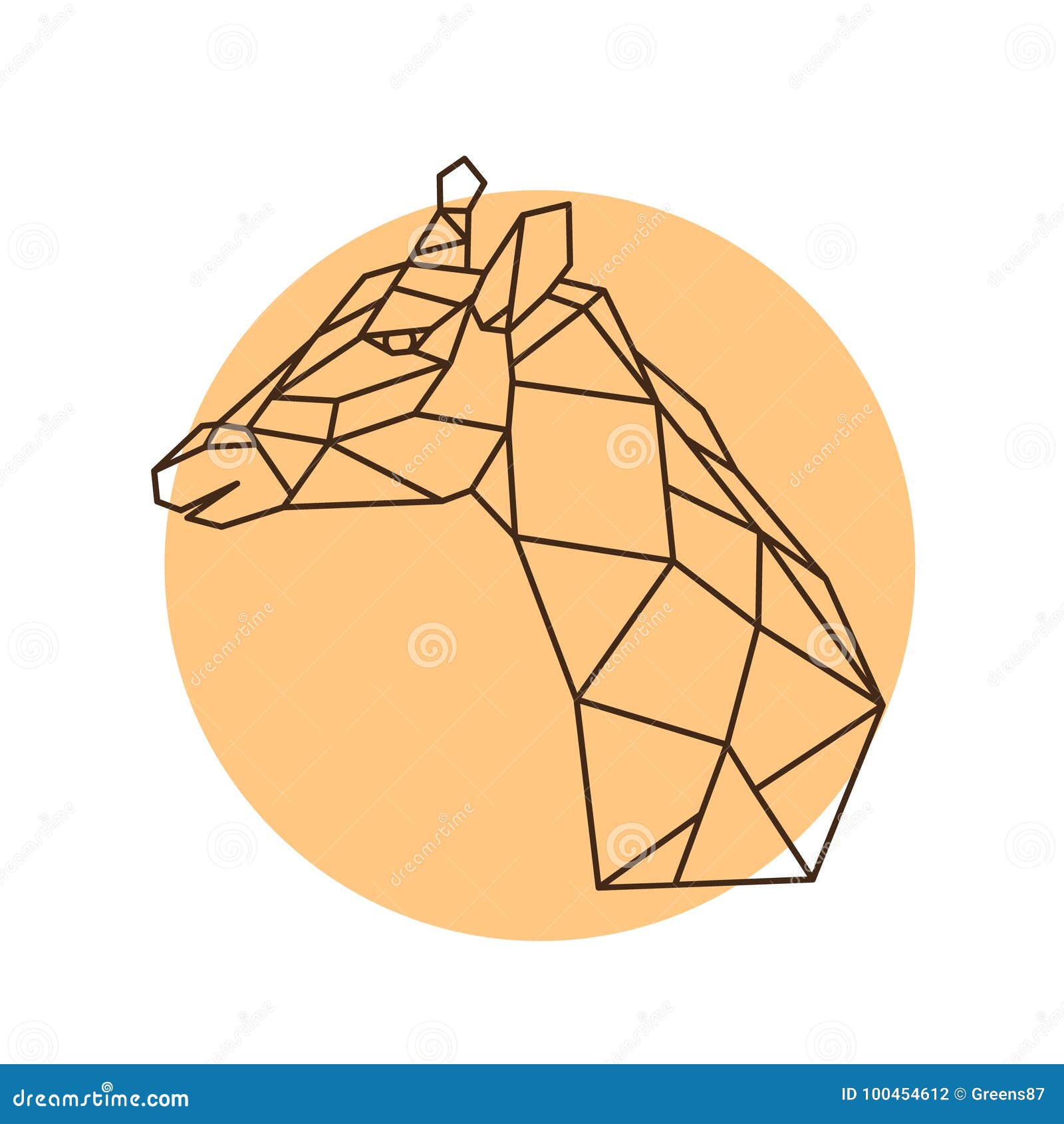 Geometric Head of a Giraffe. Stock Vector - Illustration of icon ...