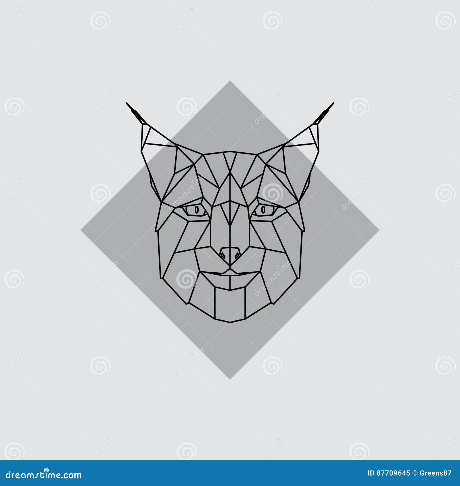 Geometric head Lynx. stock vector. Illustration of head - 87709645