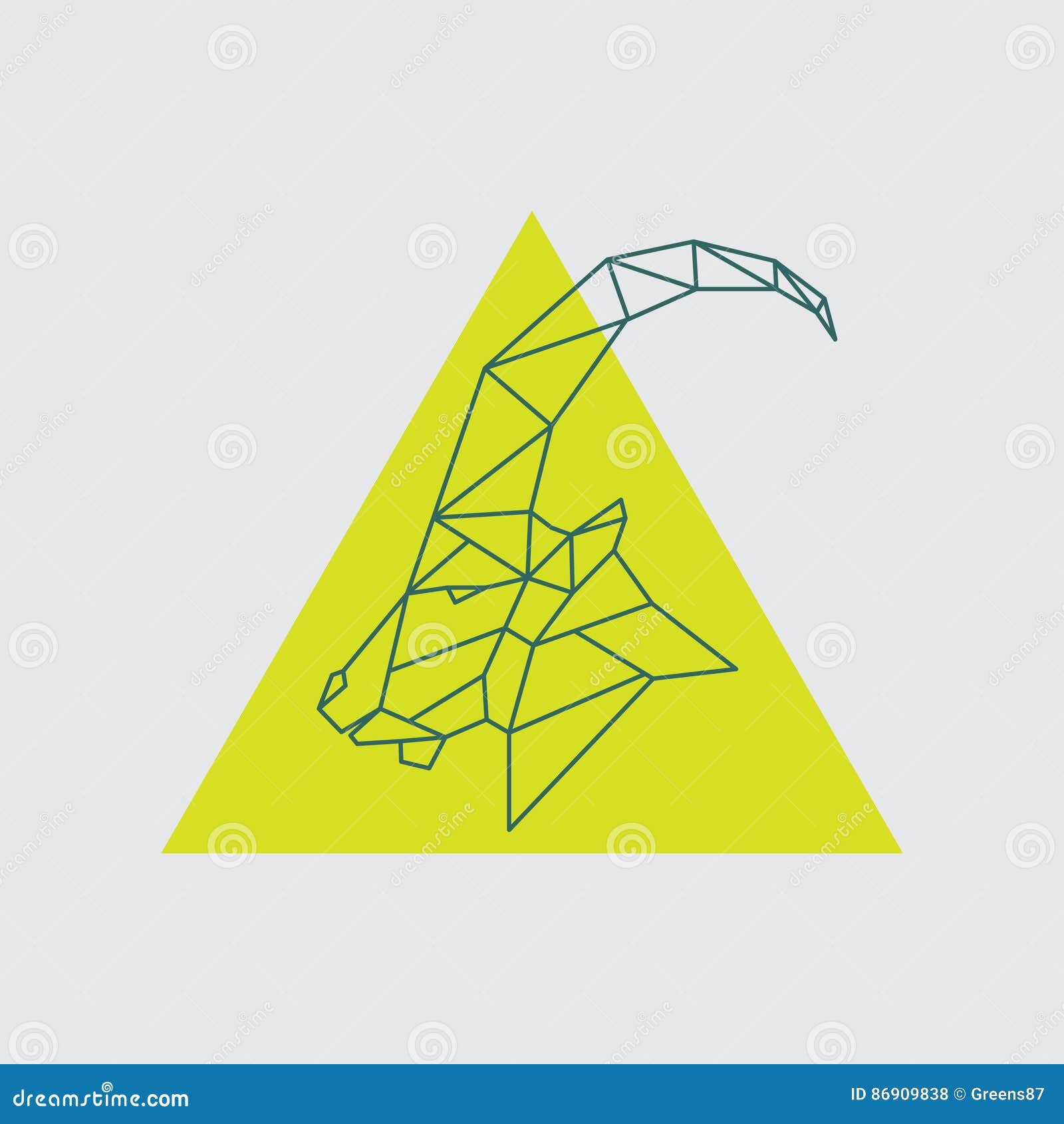 Geometric Head Mountain Sheep with Side View. Stock Vector ...